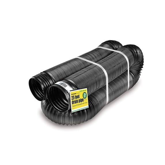 Flex-Drain 51310 Flexible Landscaping Drain Pipe, Perforated, 4" x 25 ...