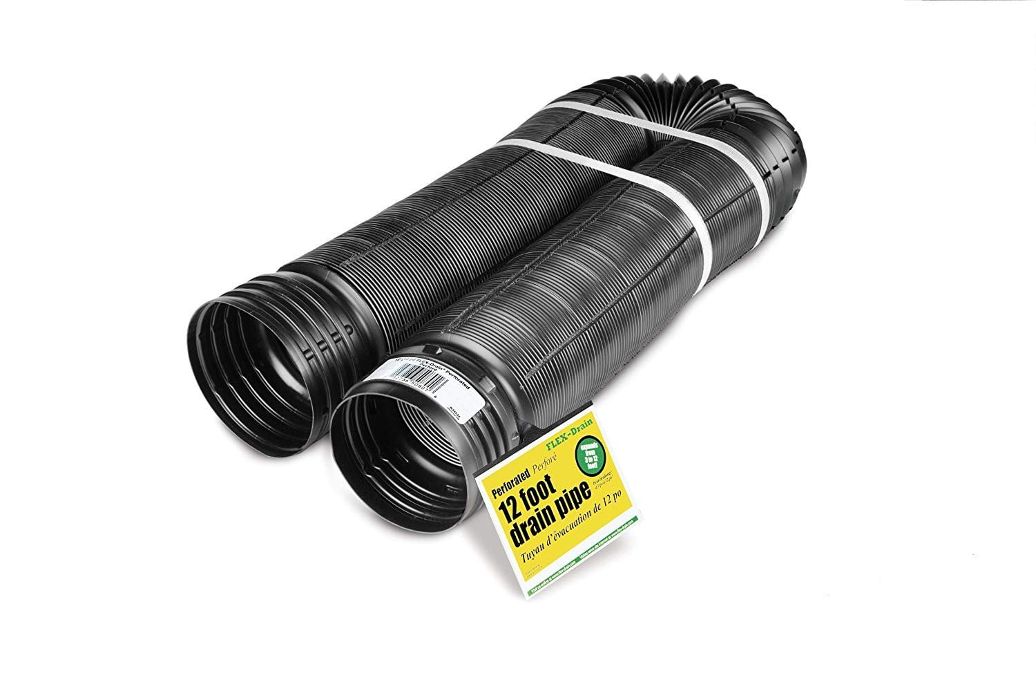Flex-Drain Flexible Expandable Drain Pipe, Perforated - 4-Inch by 12 ...