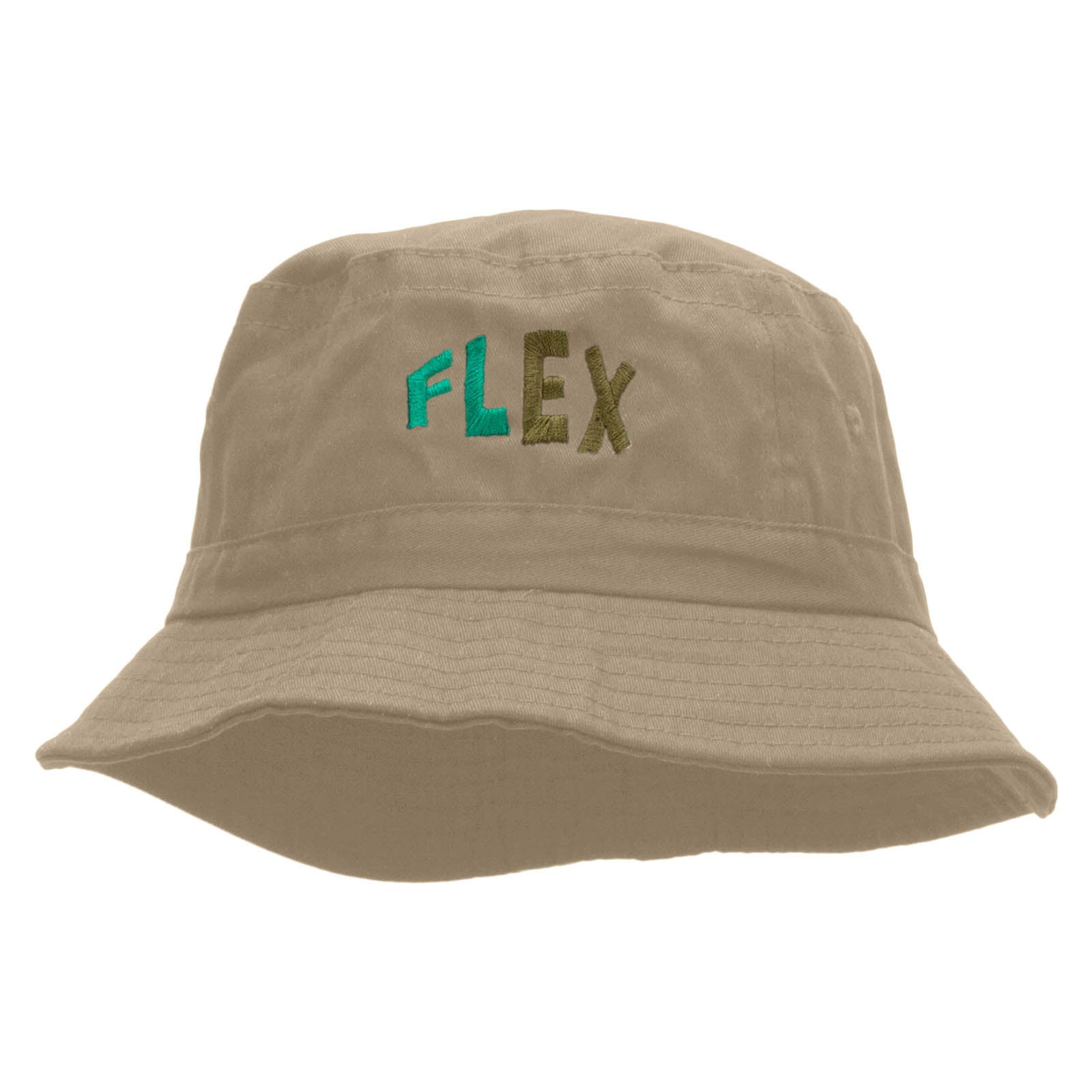 Flex Embroidered Pigment Dyed Bucket Hat - Khaki OSFM - Walmart.com