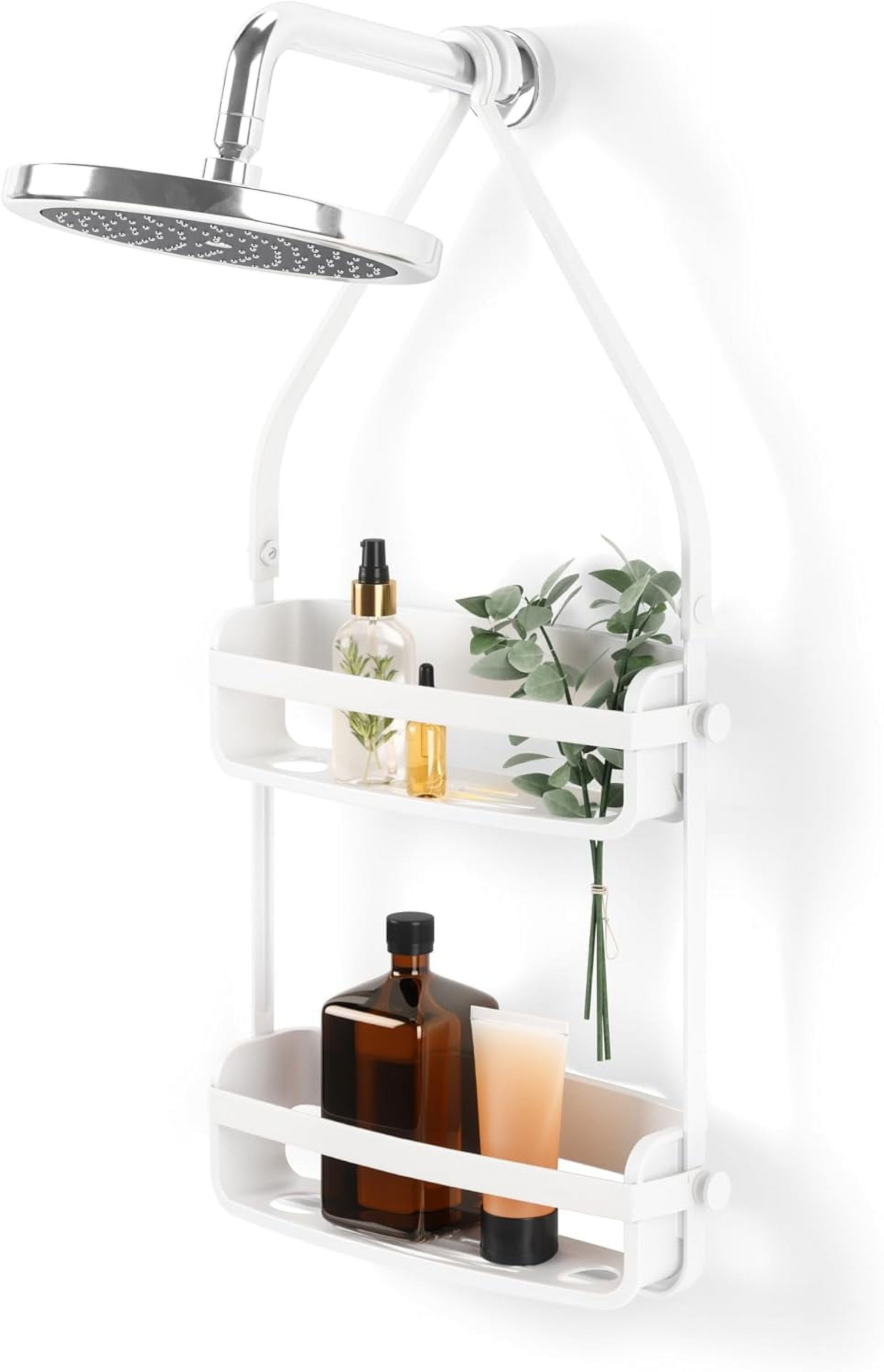 Flex Hanging Shower Caddy with 2 Shelves, Bathtub Shelf and Bathroom ...