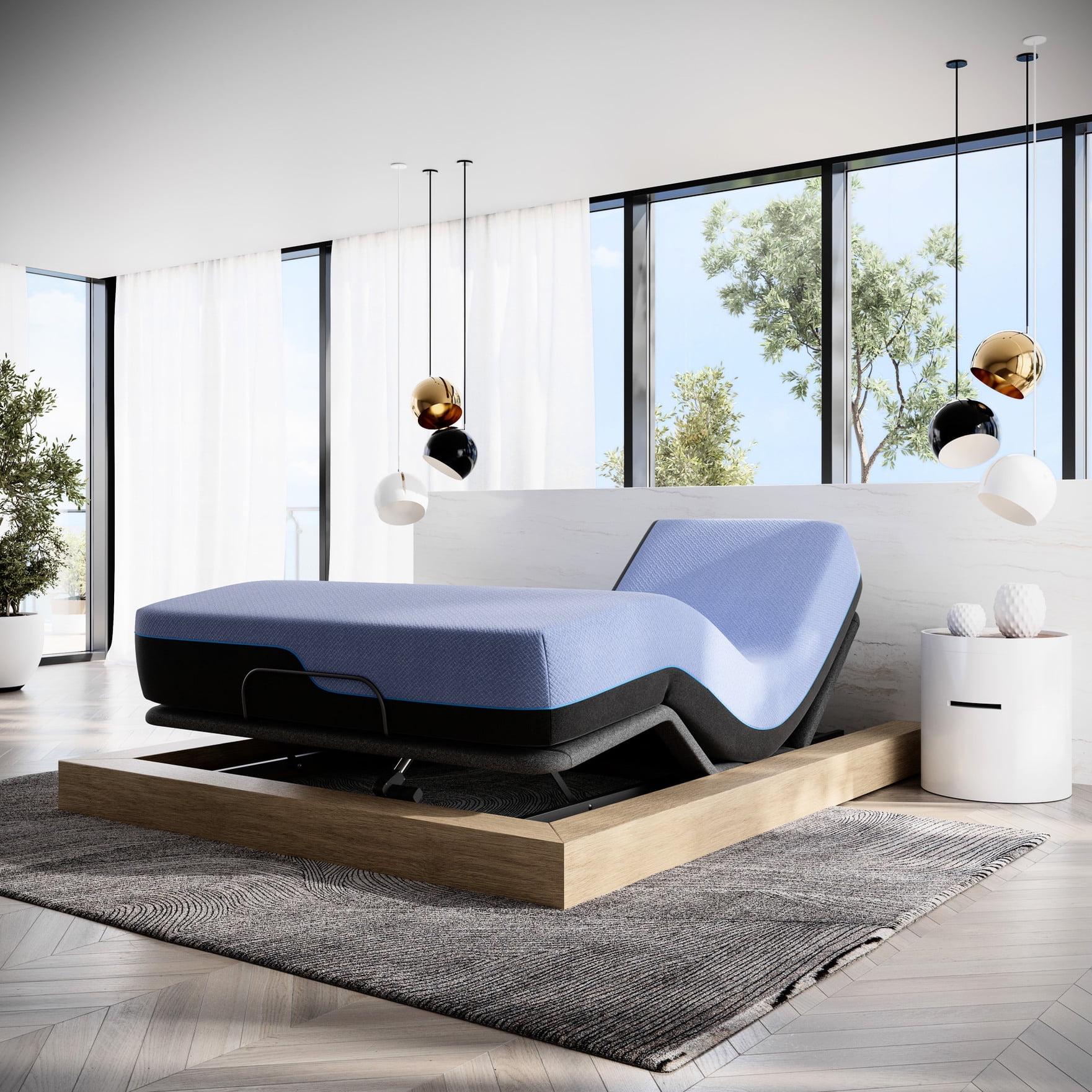 Flex Head Mattress And Adjustable Base For Queen - Cover, High Support ...