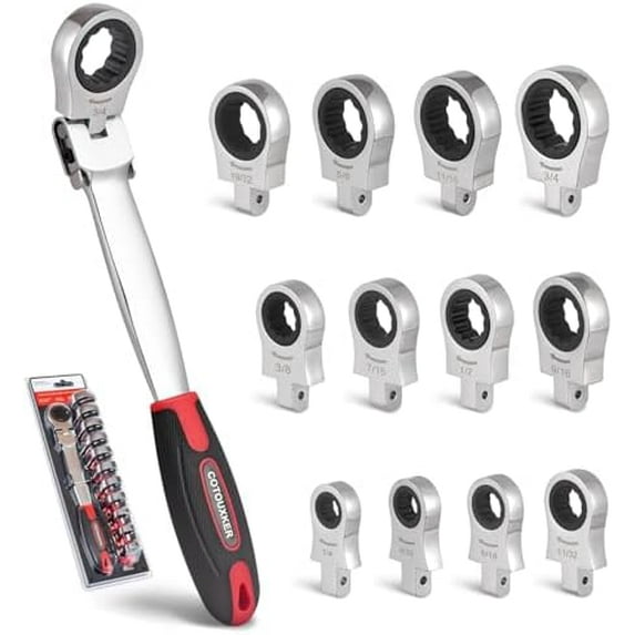 Flex Head Ratcheting Wrench Set, 1/4 to 3/4 Inch Ratchet Wrench Set ...