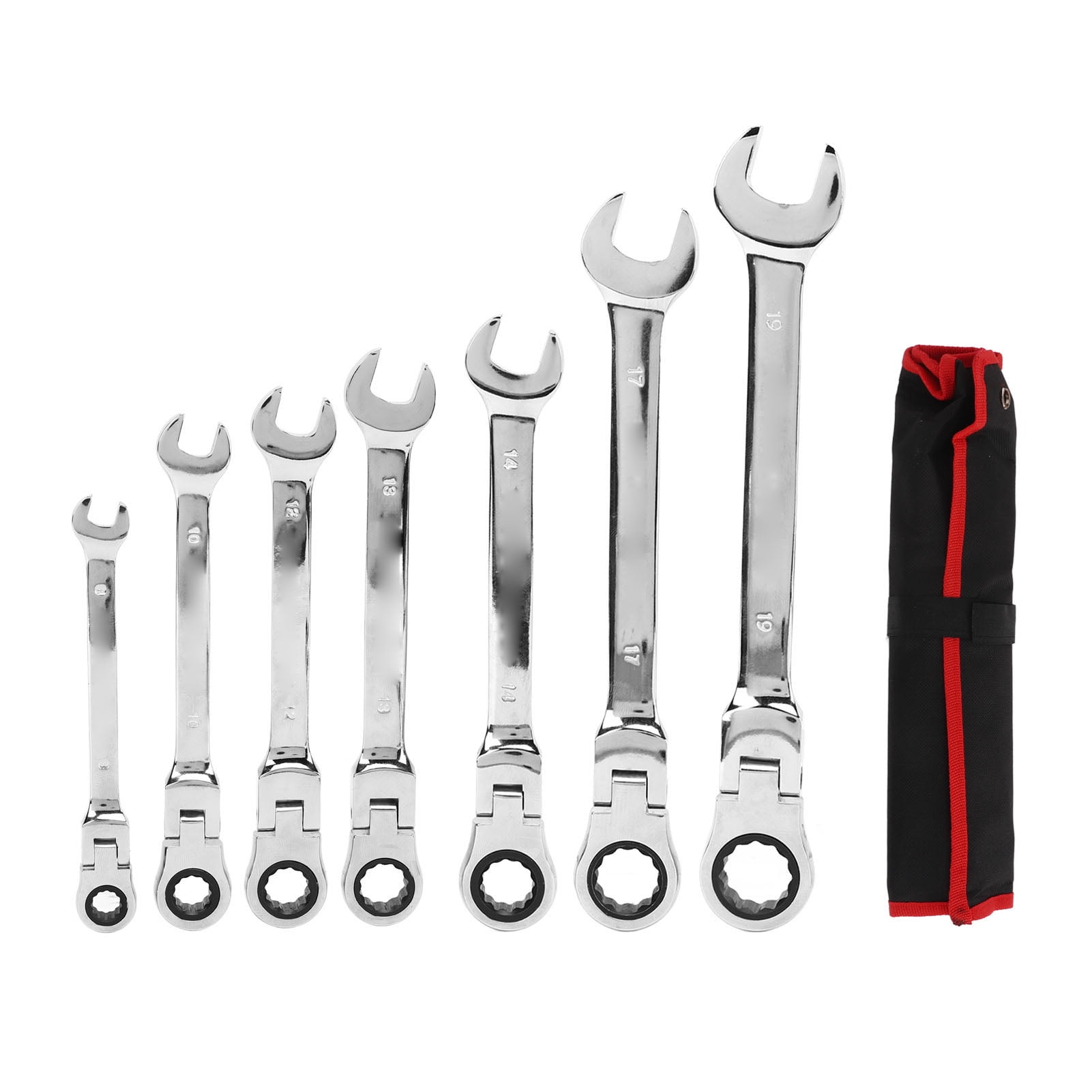 Flex Head Ratcheting Wrench Set, 7pc Metal Combination Tool Kit for ...