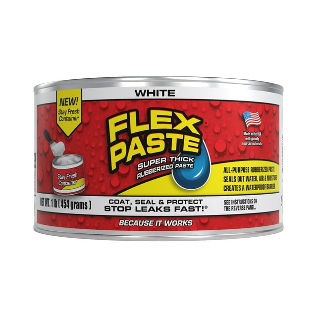 Flex Paste Super Thick Rubber Paste Sealant, 8.75 fl oz, White ...