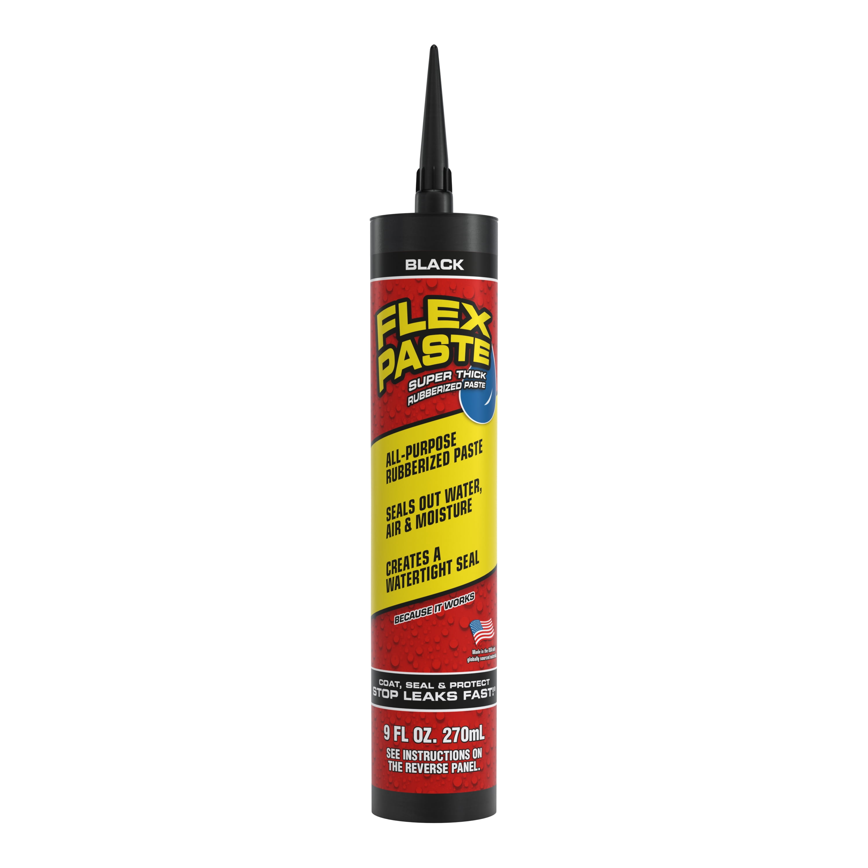 Flex Paste, from Flex Seal, Super Thick Rubber Paste, 9 oz, Black ...