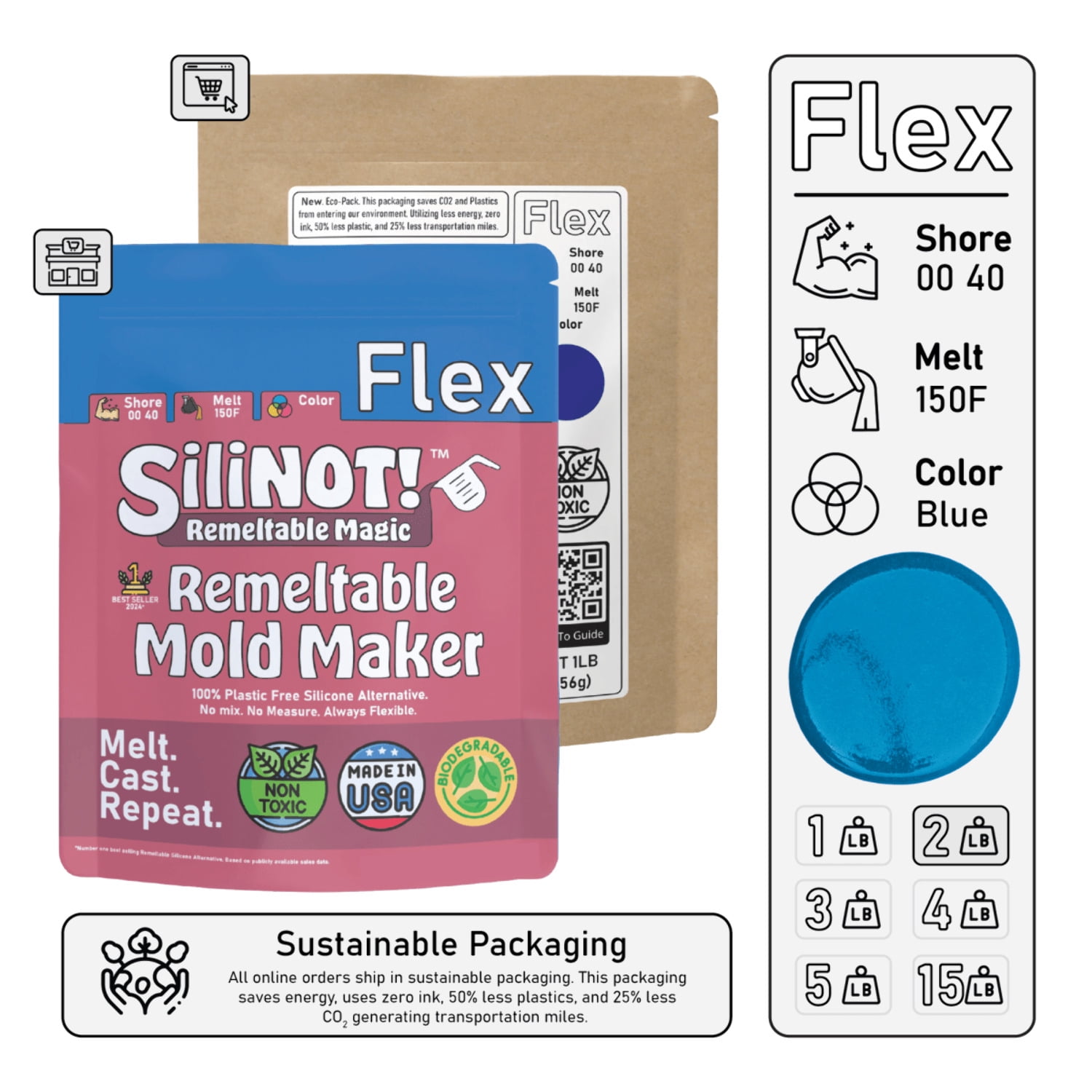 Flex | Remeltable Silicone Free Mold Maker - Walmart.com