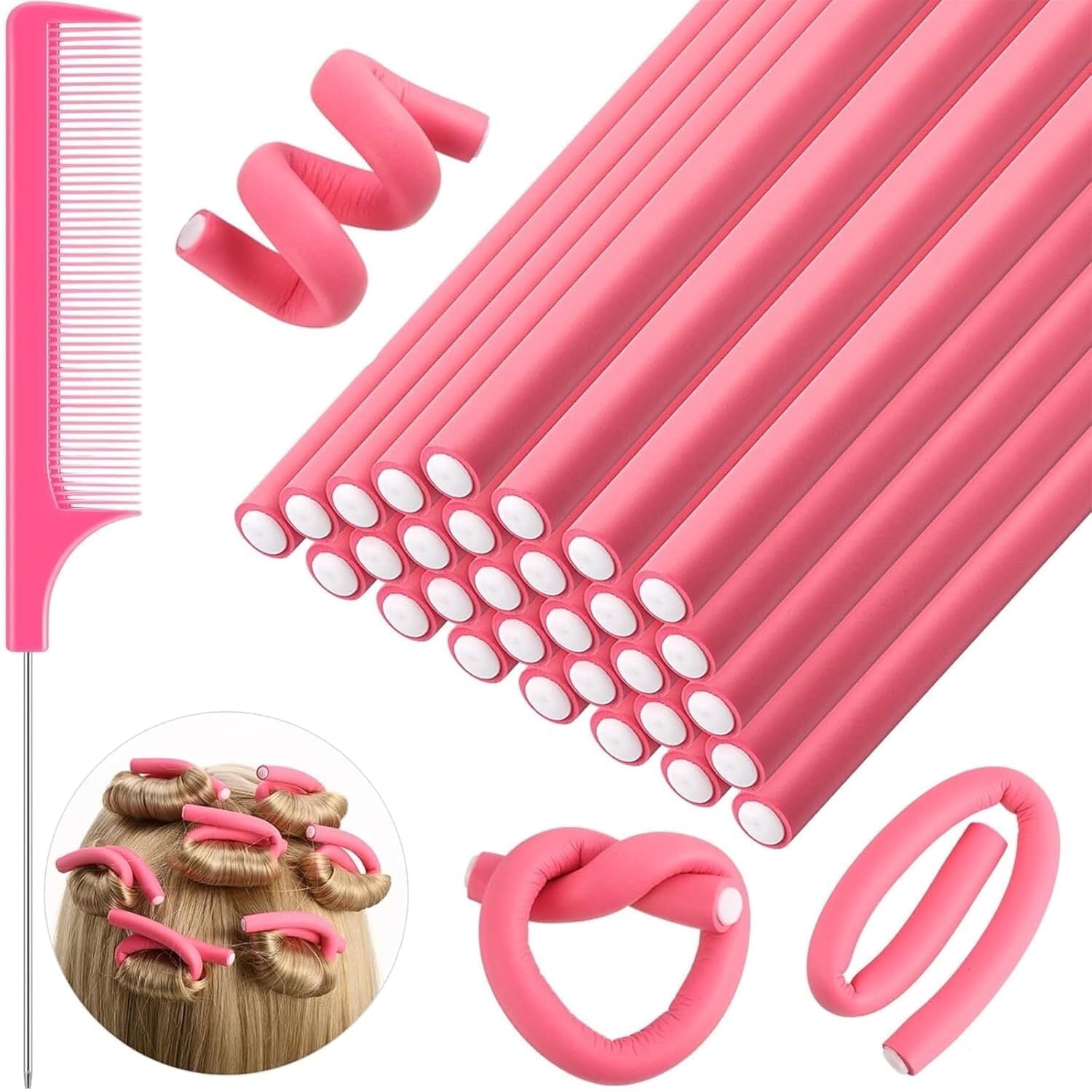 Flex Rods,Flexible Curling Rods,Flexy Rod for Hair,Hair Curlers Rollers ...