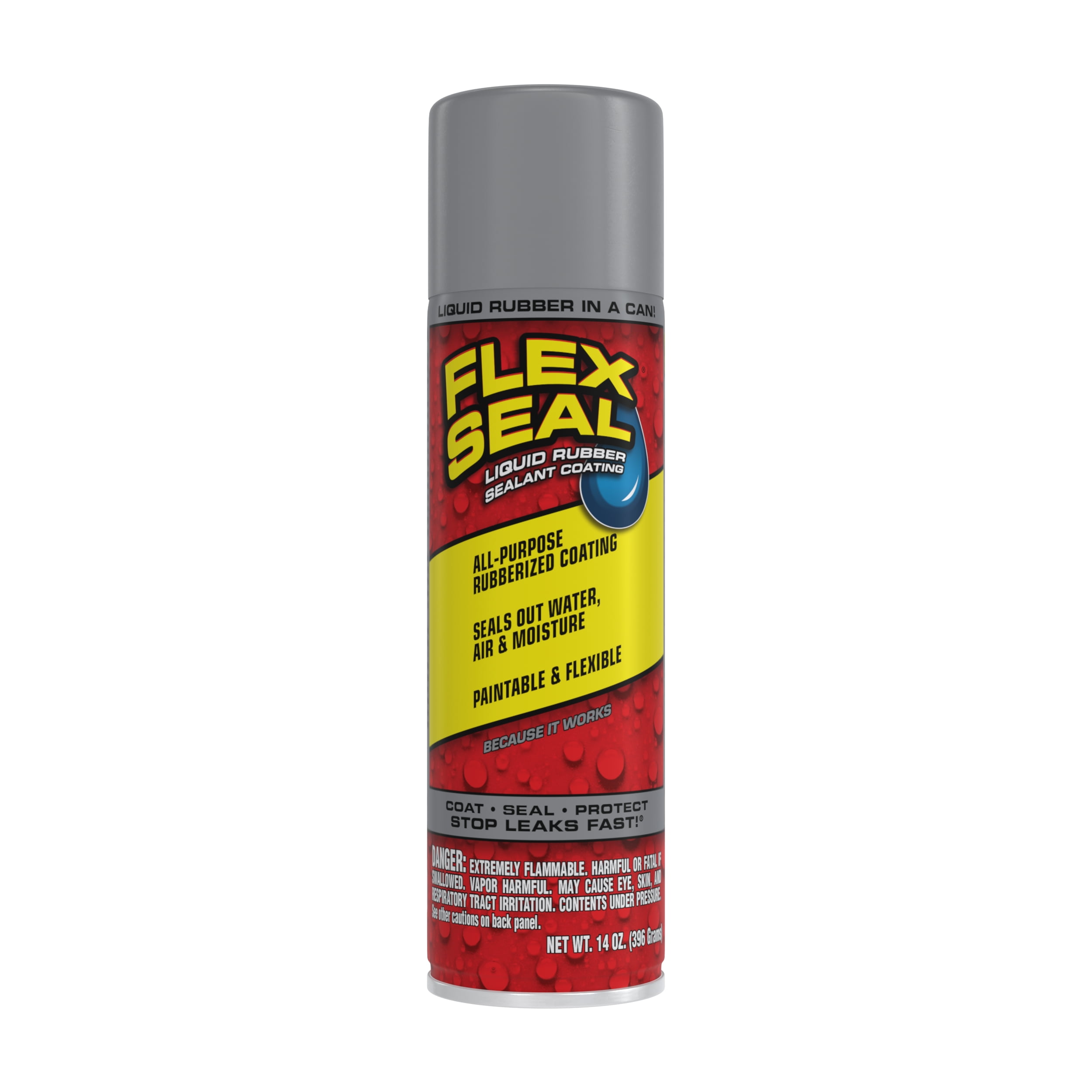Flex Seal Aerosol Liquid Rubber Sealant Coating 14 oz Gray Waterproof ...