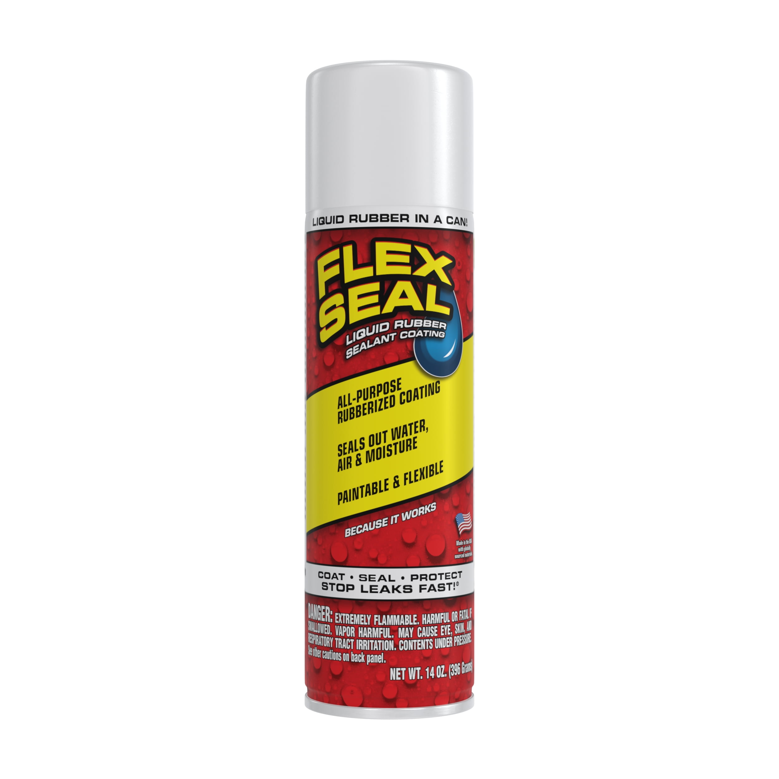 Flex Seal Aerosol Liquid Rubber Sealant Coating, 14 oz, White - Walmart ...