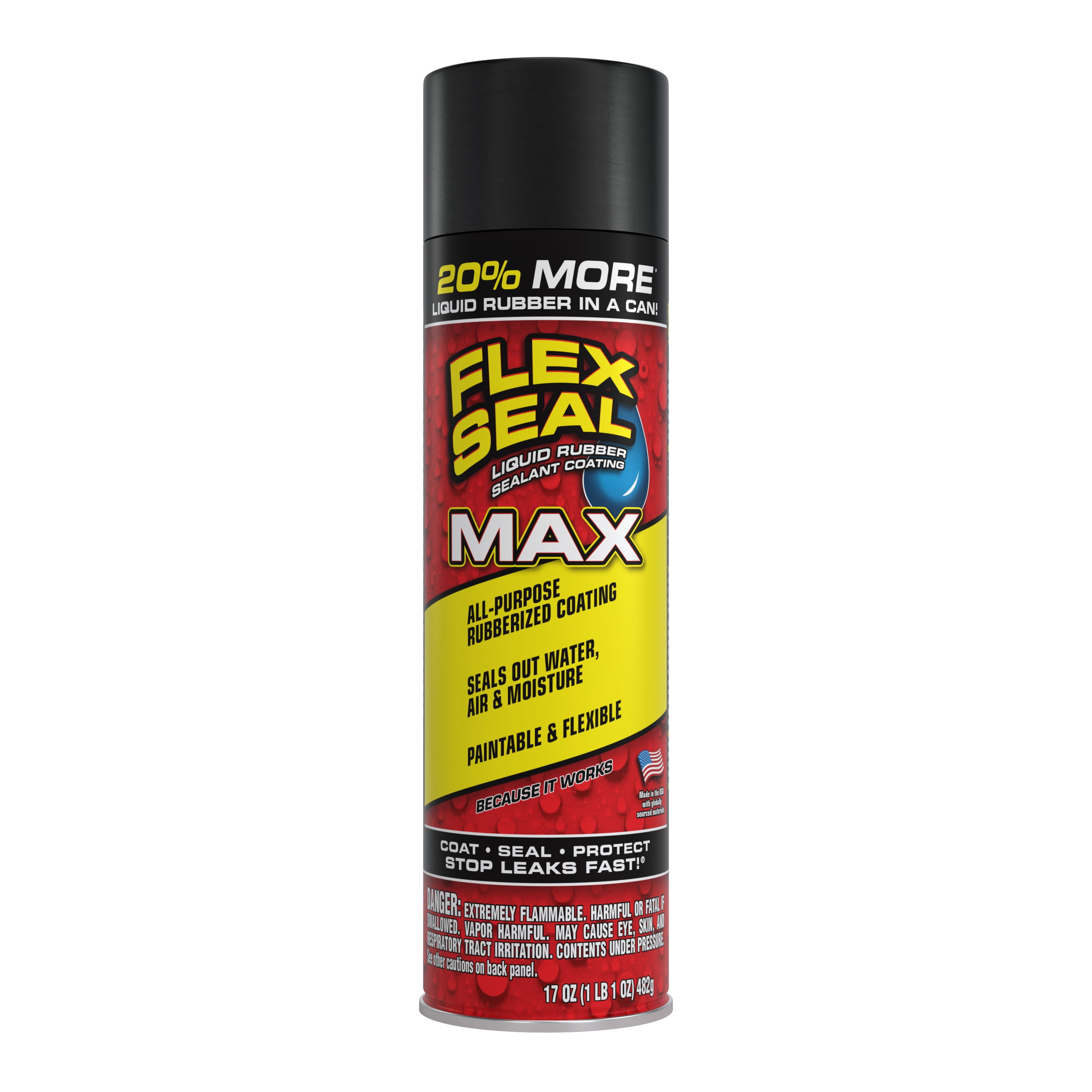 Flex Seal As Seen on TV MAX Aerosol Liquid Rubber Sealant Coating, 17 ...