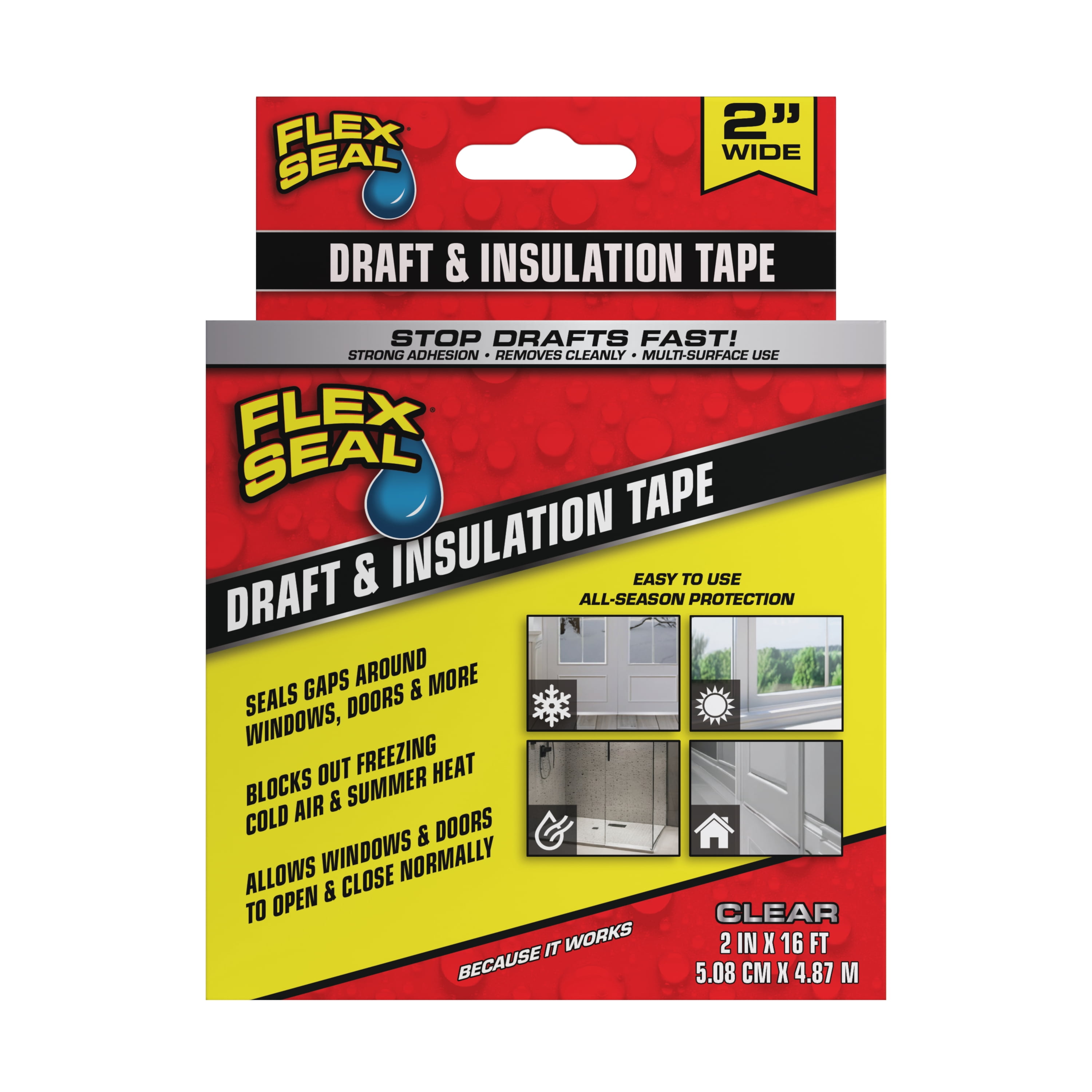 Flex Seal Draft and Insulation Tape, Clear, 2" x 16' - Walmart.com