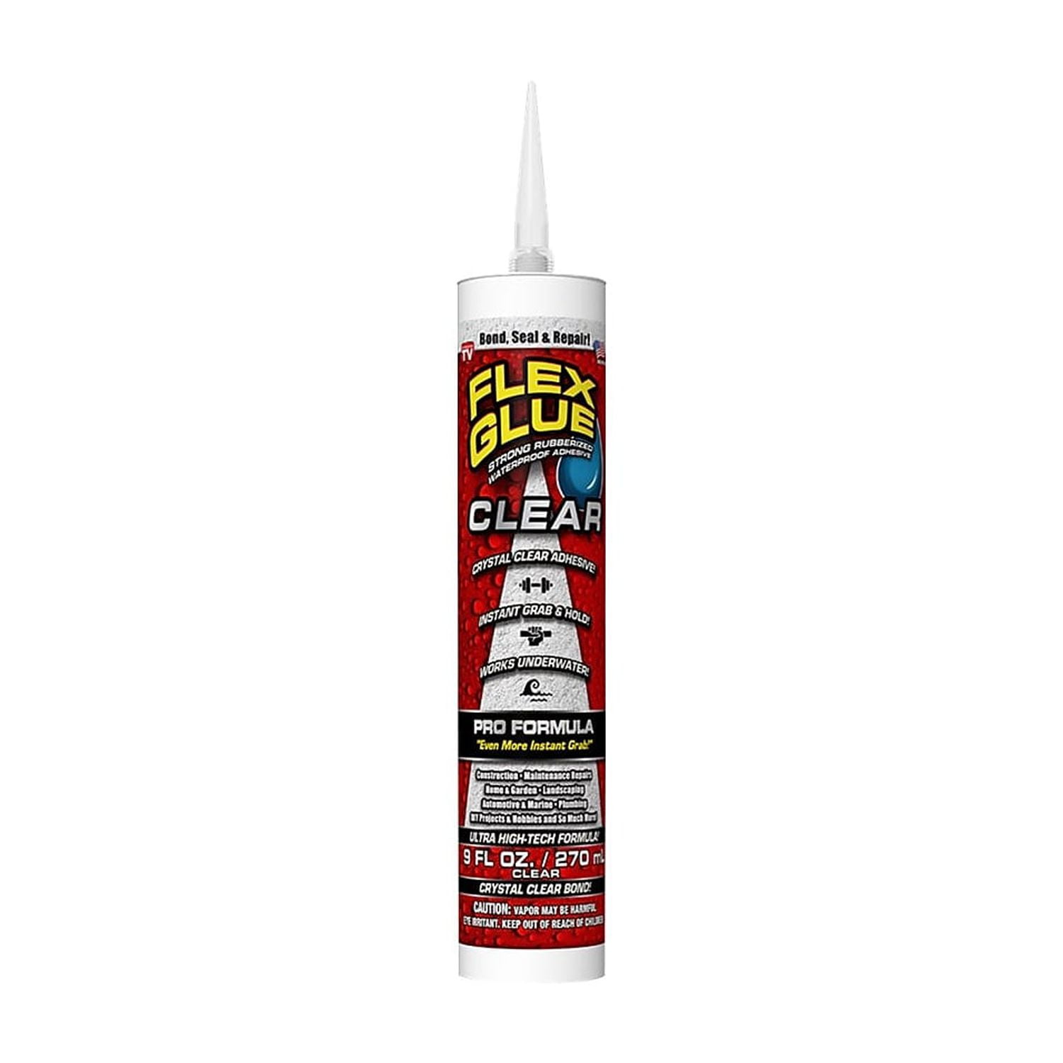 Flex Glue Pro Formula, 9 oz Clear - Super Strong Rubberized Waterproof ...