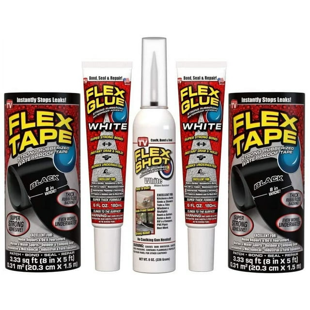 Flex Seal, Hurricane Prep Kit, Includes 2 Flex Tape, 2 Flex Glue, and ...