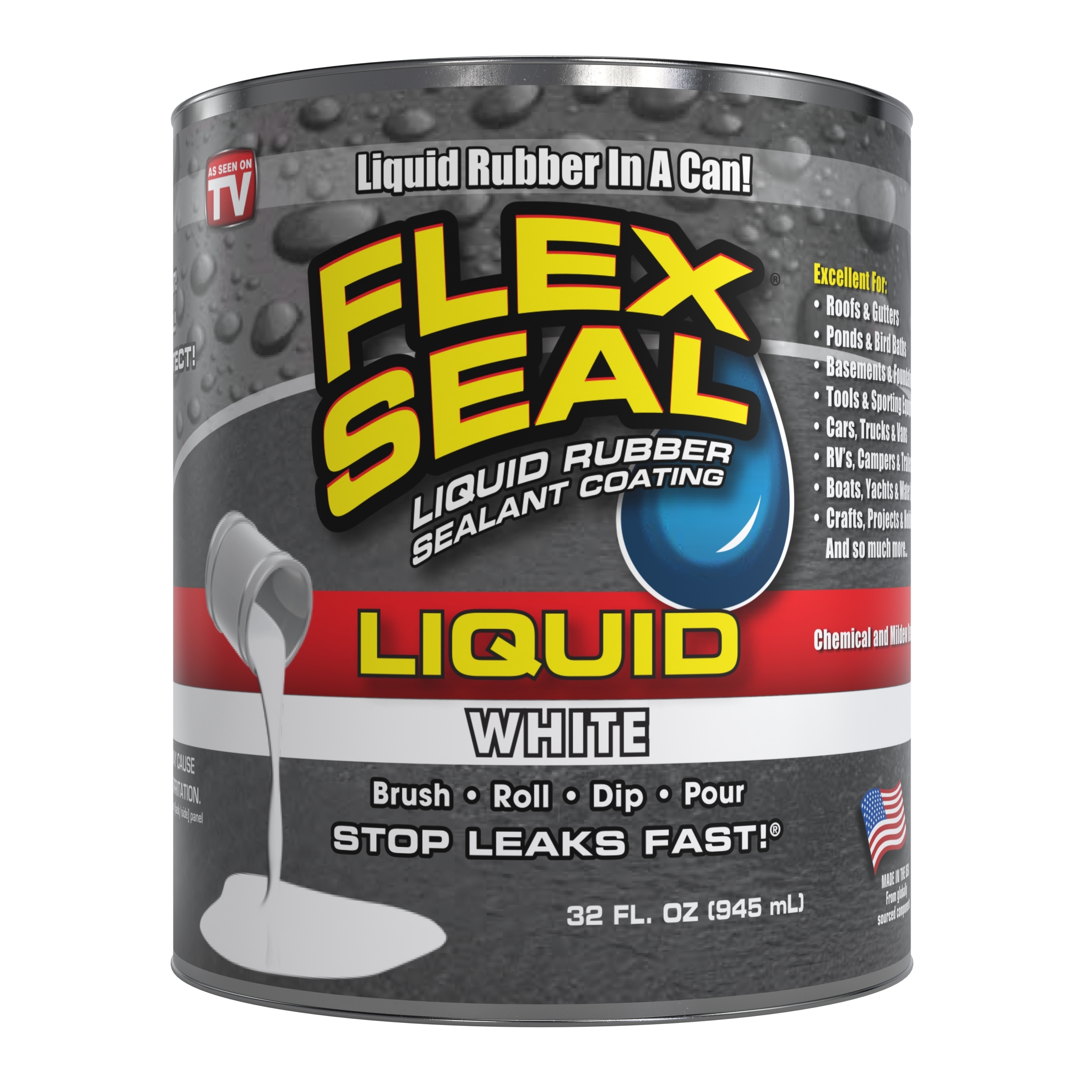 Flex Seal MAX Liquid Rubber Sealant Coating, 2.5 Gallon, White ...
