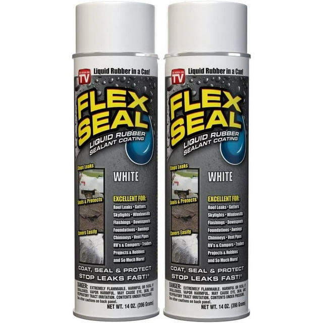 Flex Seal Spray Rubber Sealant Coating, 14-oz, White (2 Pack) - Walmart.com