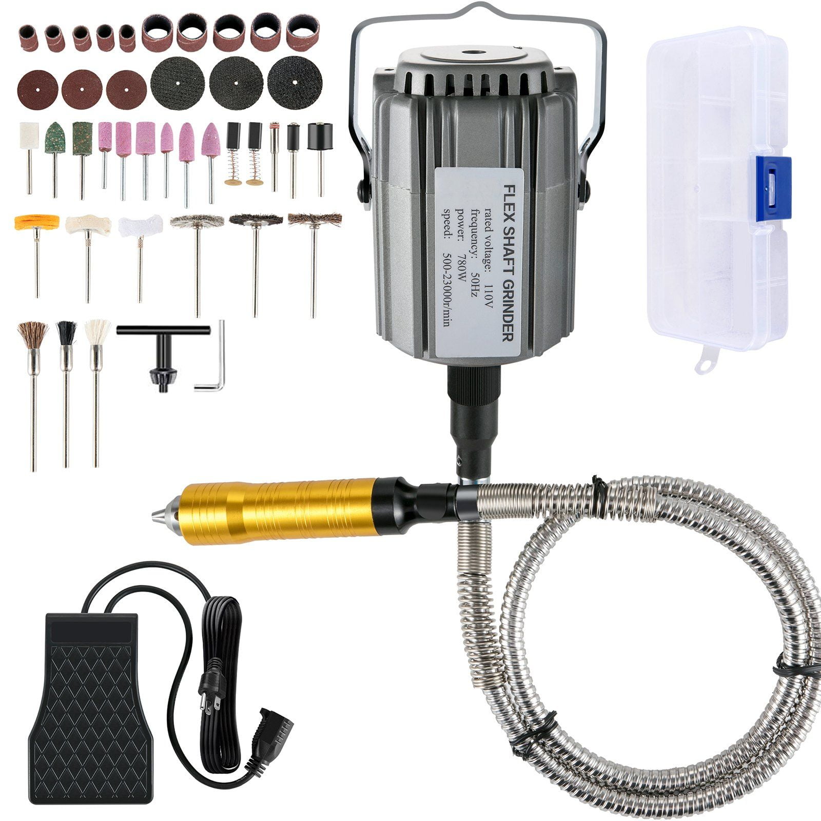 Flex Shaft Grinder 780W Rotary Tool 500-23000RPM Rotary Carver with 1/4 ...