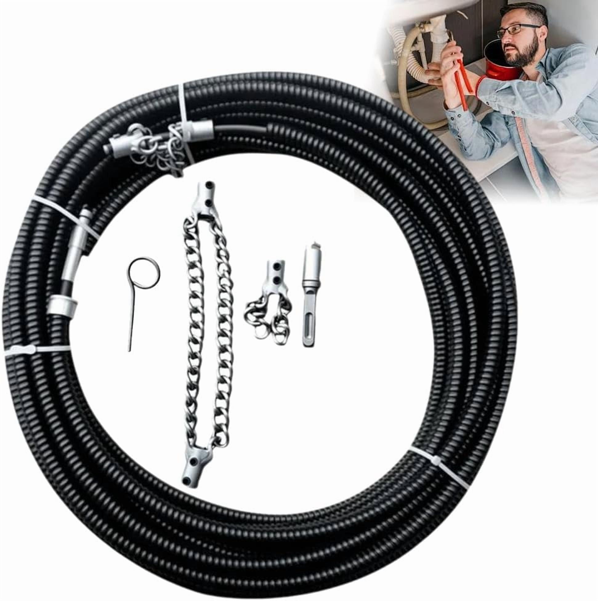 Flex-Shaft Sewer Descaling Chain, Multi-Purpose PVC Pipe Maintenance ...