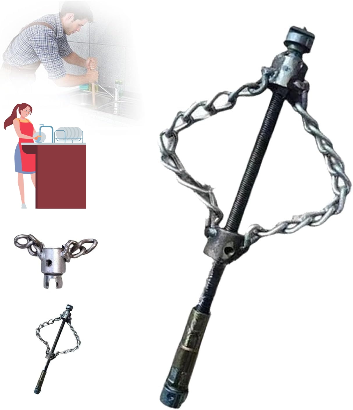 Flex-Shaft Sewer Descaling Chain, Versatile Pvc Pipe Maintenance Tool ...