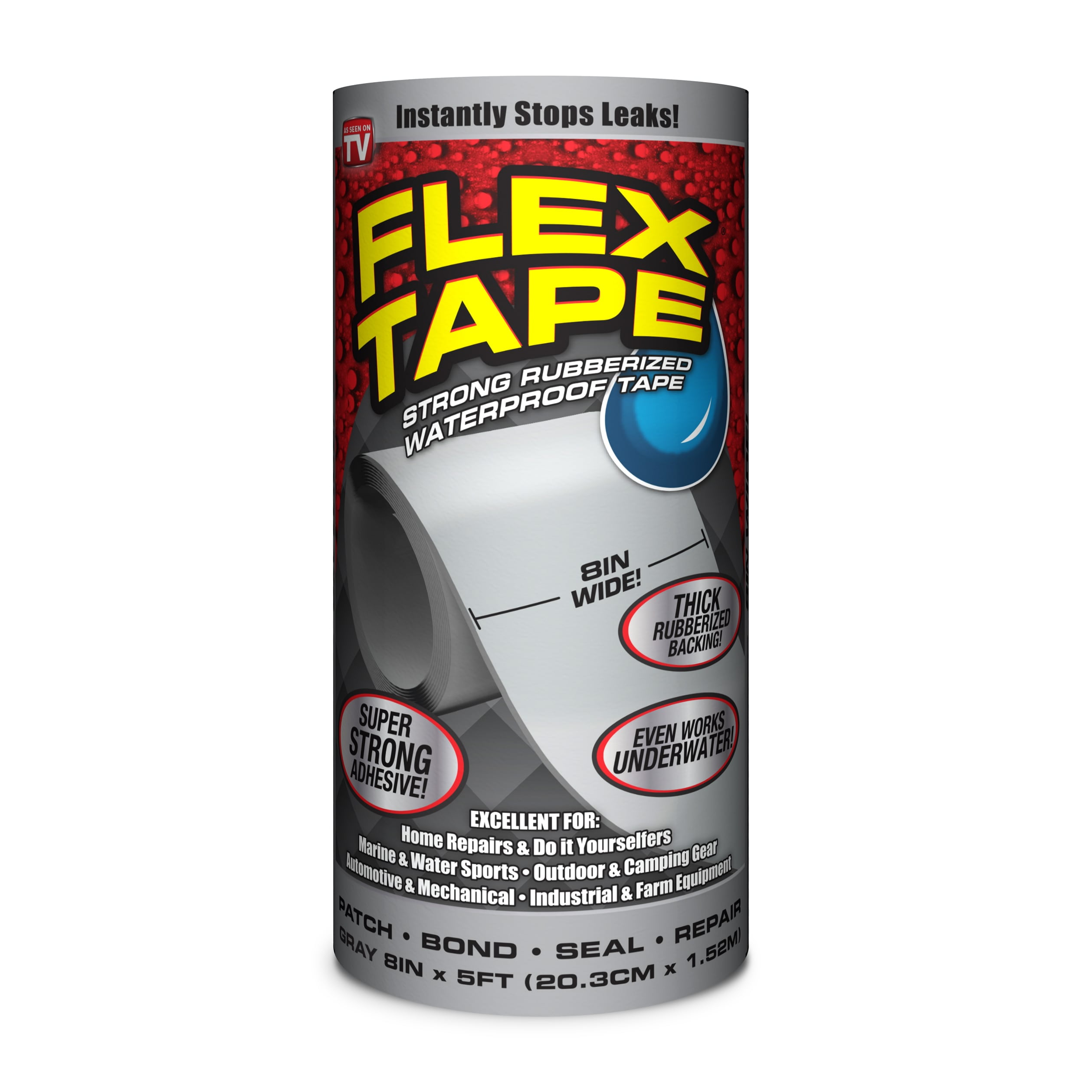 Flex Tape Super Stop Leak Repair Sealant, Rubberized Waterproof Tape, 8 ...