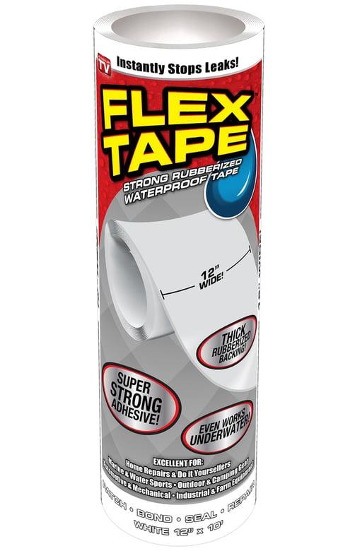 Flex Tape Strong Rubberized Waterproof Tape, 12" x 10 ft, White ...