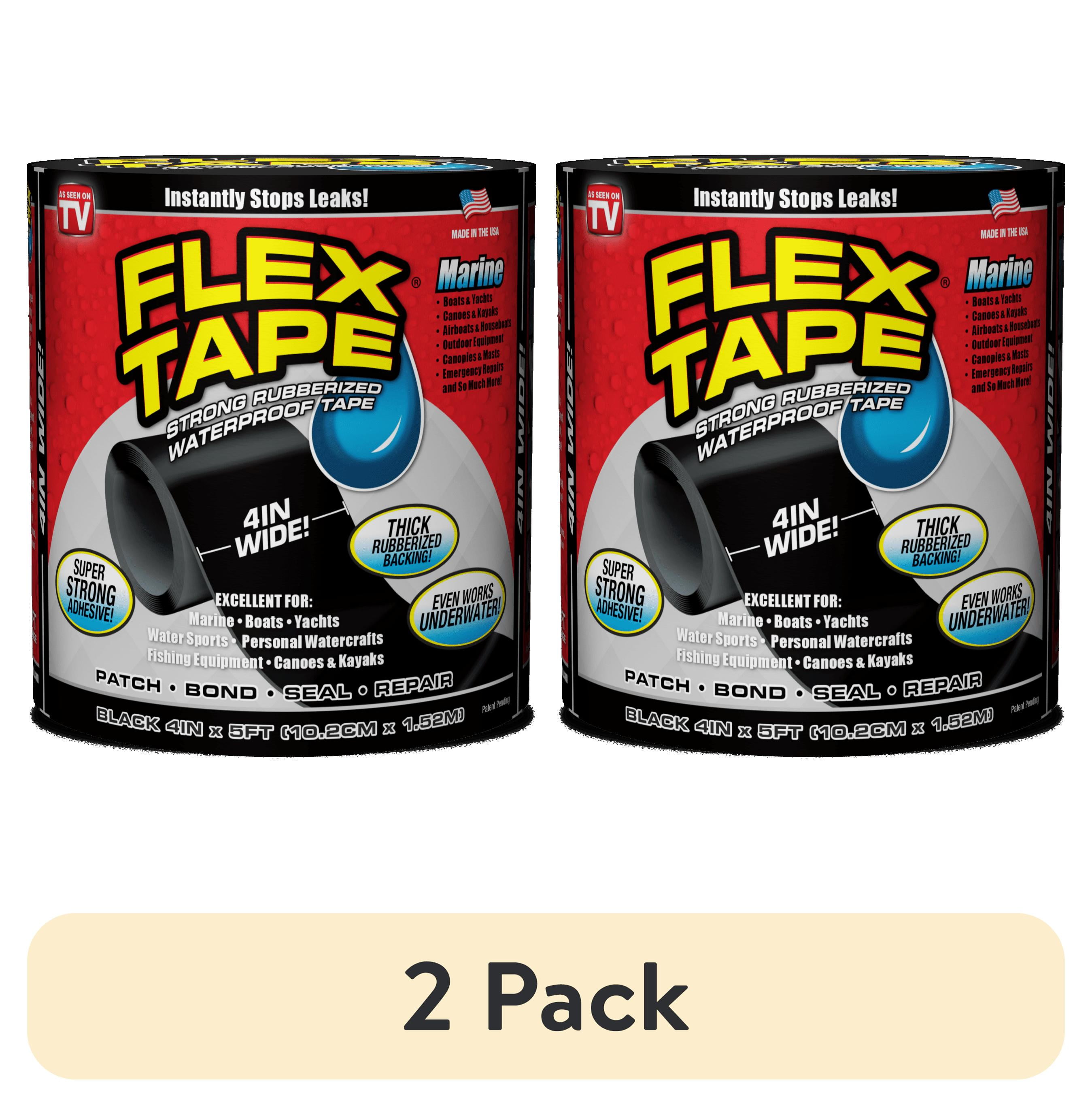 (2 pack) Flex Tape Strong Rubberized Waterproof Tape, Marine, 4 inches ...