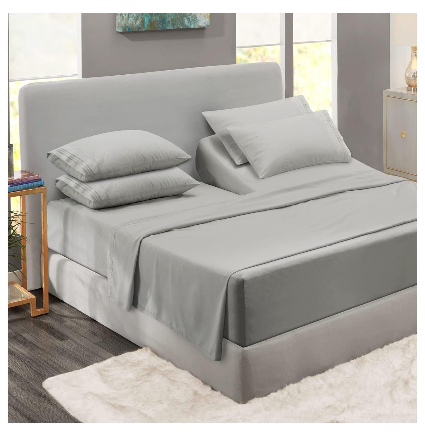 Flex Top King Sheets, 6 Piece Set - Hotel Luxury Sheets for King Bed ...