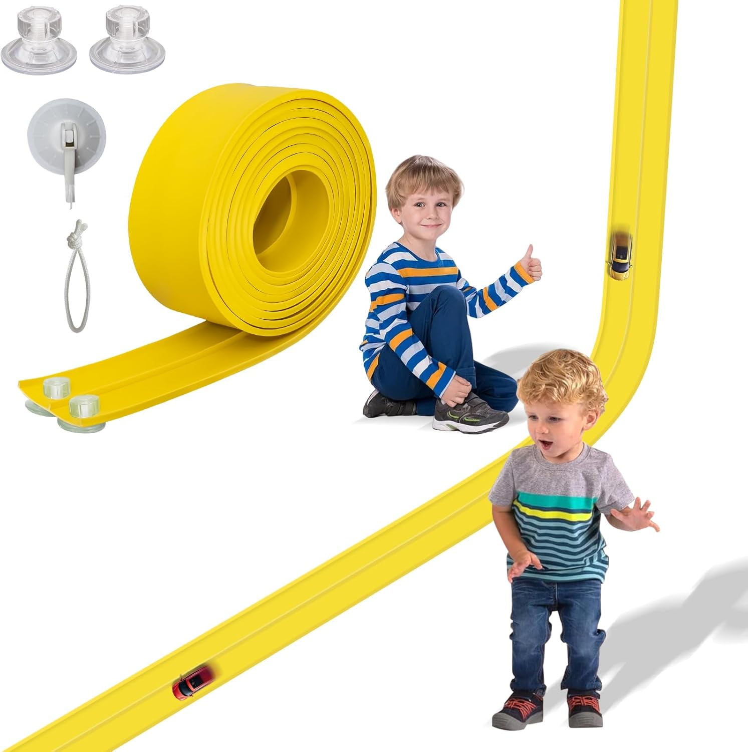 Flex Track 15 Ft Starter Set, Flexible Race Car Ramp Track for Ages 3 ...