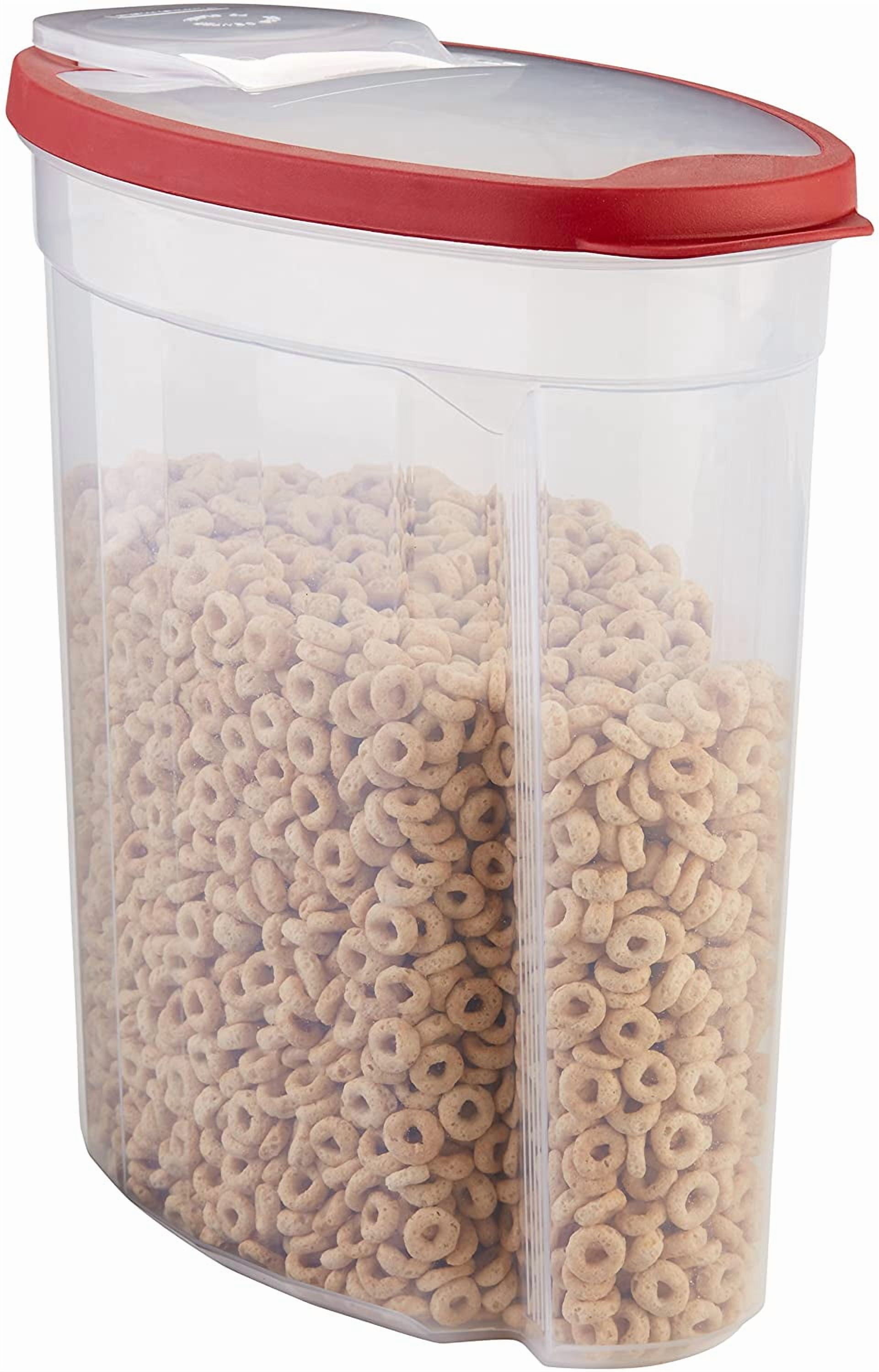 Flex and Seal Cereal Keeper, 1.5 Gallon, BPA-Free, Clear with Red Lid ...