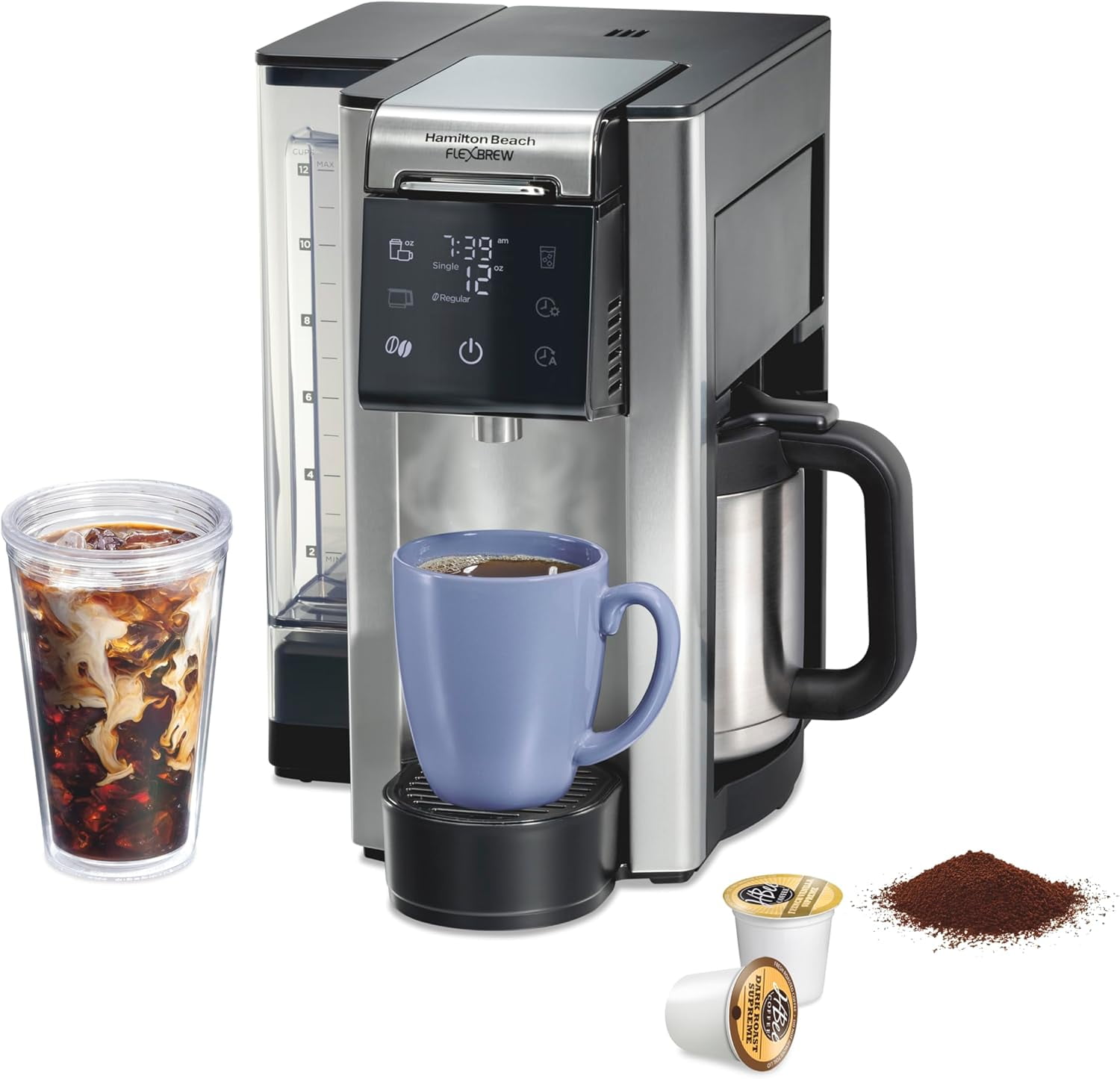 FlexBrew Advanced 5-in-1 Thermal Programmable 12 Cup Drip and Single ...