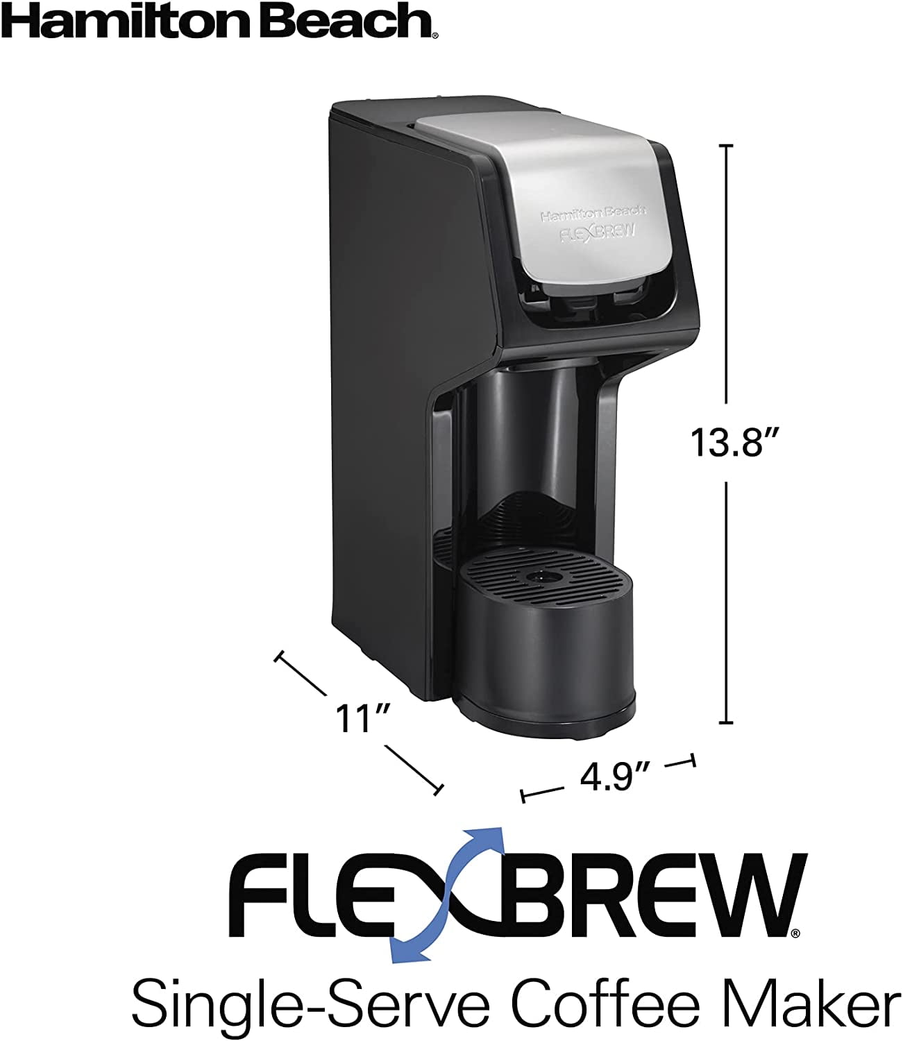 FlexBrew Single Serve Coffee Maker, Compatible with Pod Packs and ...
