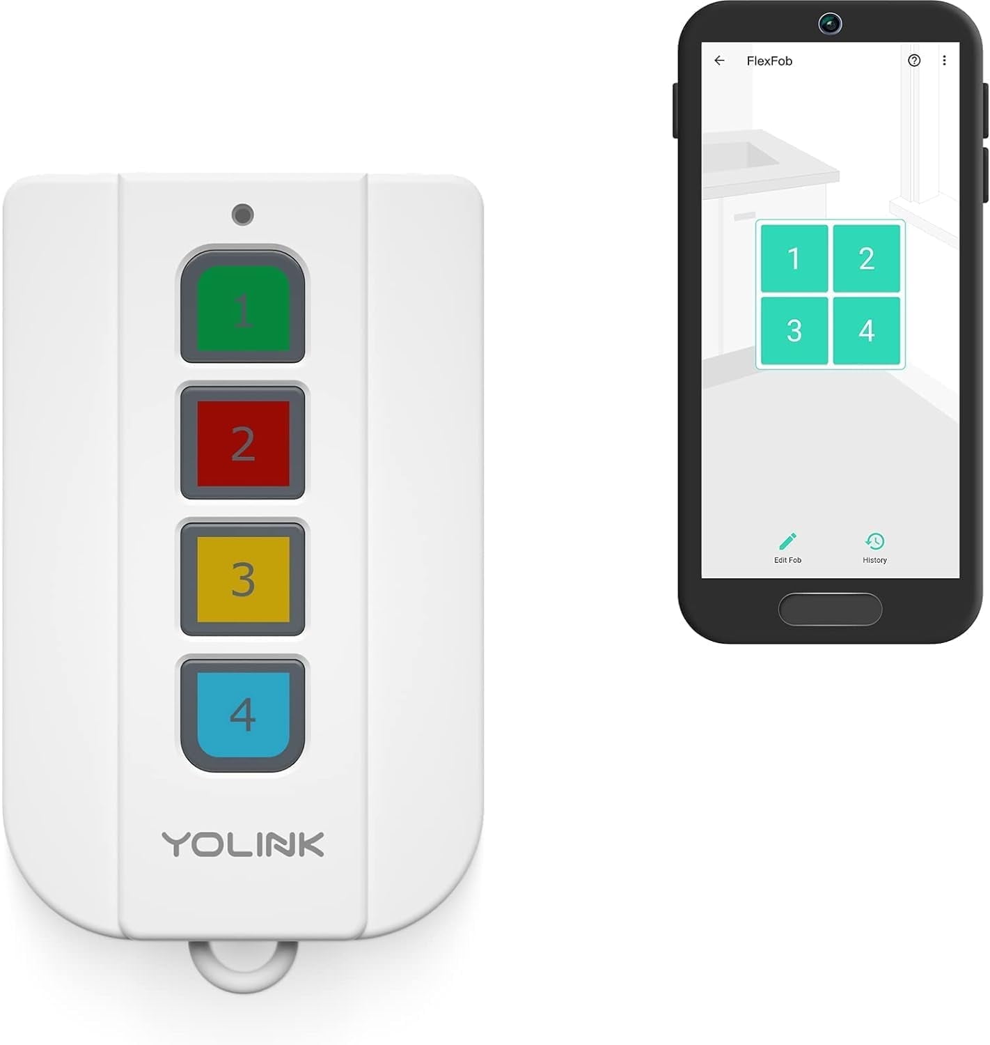 FlexFob 4-Button Key Remote, Programmable Smart Fob with 8 Functions ...