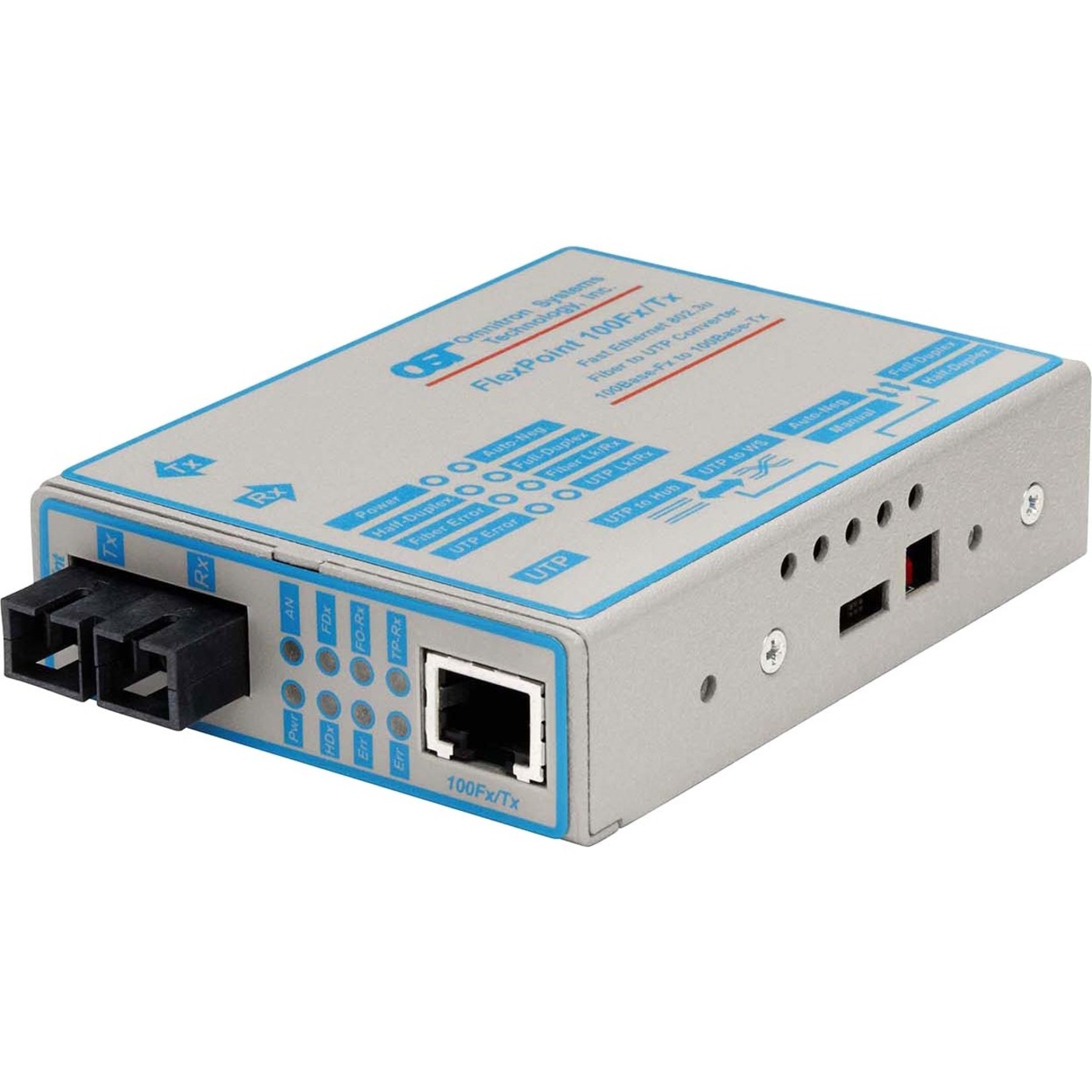 FlexPoint 100Mbps Ethernet Fiber Media Converter RJ45 SC Multimode 5km - Walmart.com
