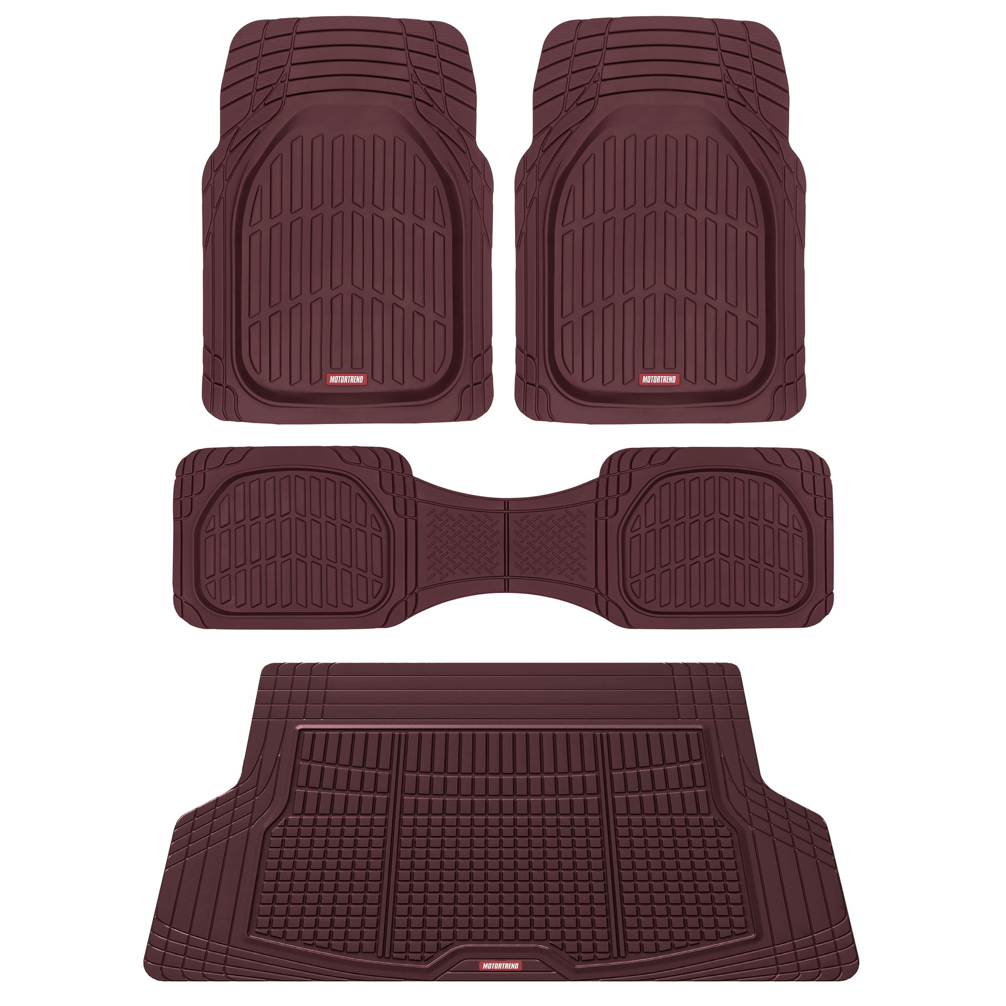 FlexTough Contour Liners Deep Dish 3 pc Rubber Floor Mats with Traction ...