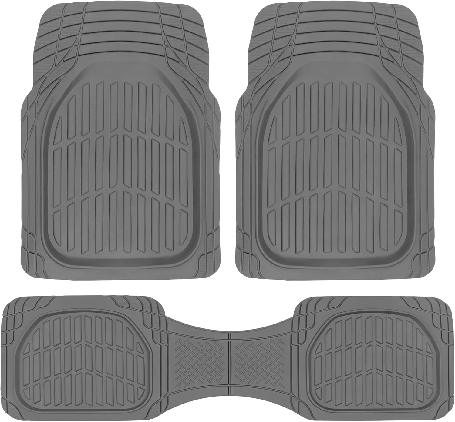FlexTough Floor Mats for Cars, Black Deep Dish All-Weather Mats ...