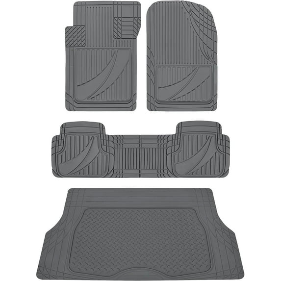 FlexTough(TM) Gray Rubber Floor Mats Weather & Cargo Liner for SUV Full ...