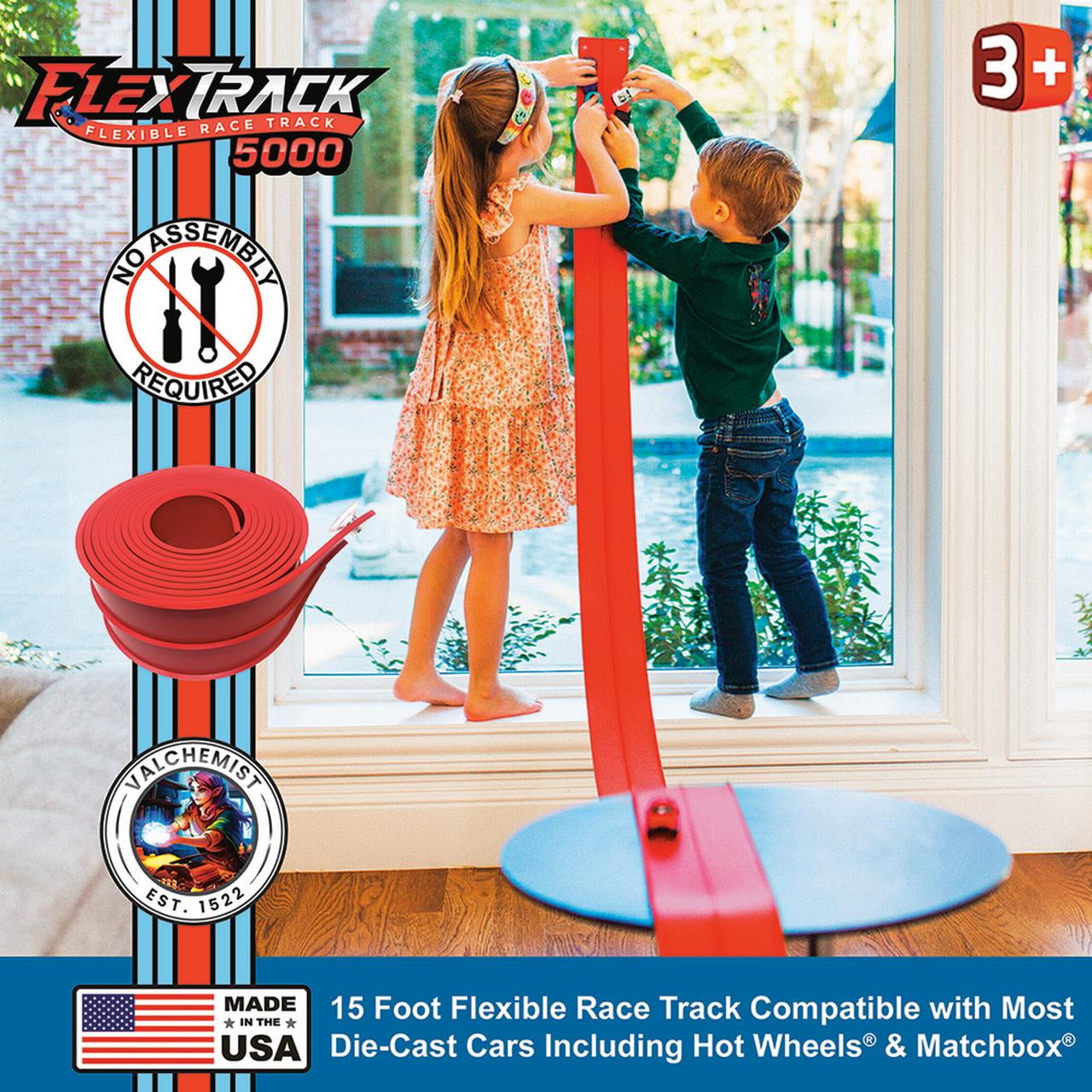 FlexTrack 5000 Flexible Race Car Track for Kids Toy with Suction Cups ...