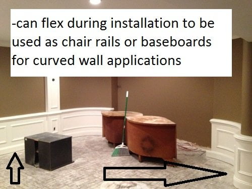 FlexTrim Flexible Baseboard # 5180: 9/16" Thick x 5.25" Tall Flexible ...