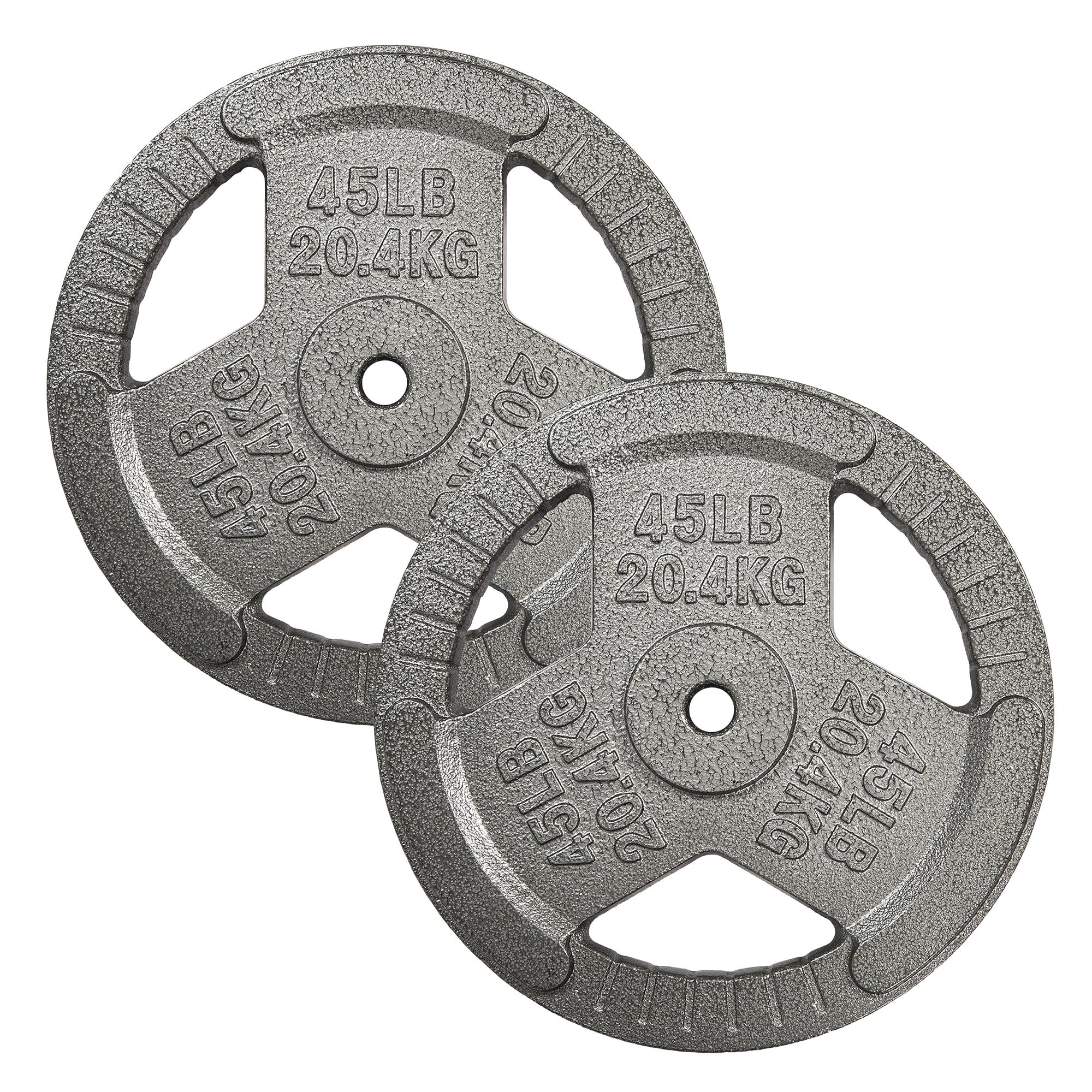 FlexWave 1" Solid Cast Iron Weight Plate Pair, Solid Cast Iron, 2.5-45 ...