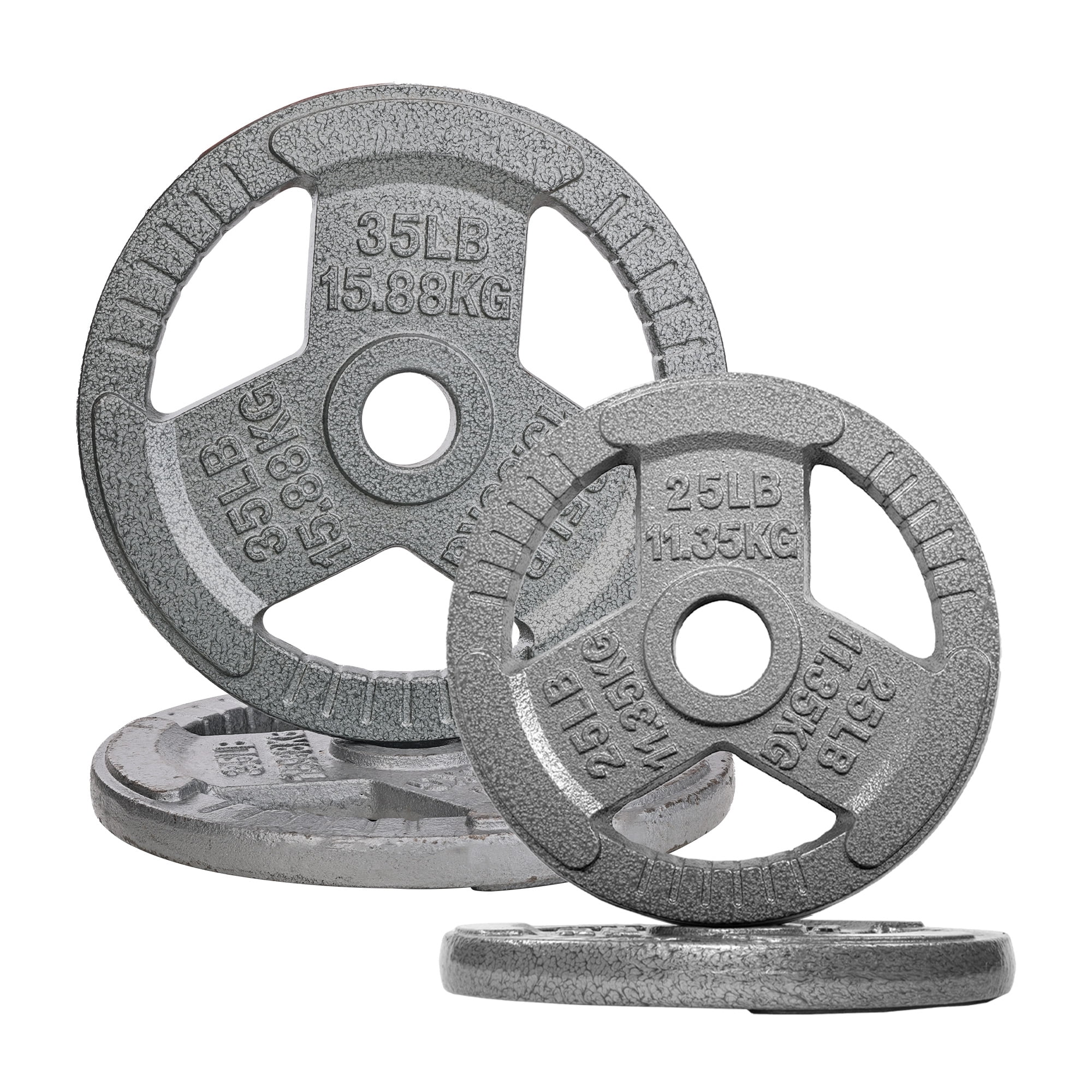 FlexWave 120LB Olympic 2" Cast Iron 3-Grip Weight Plates Set, Light ...