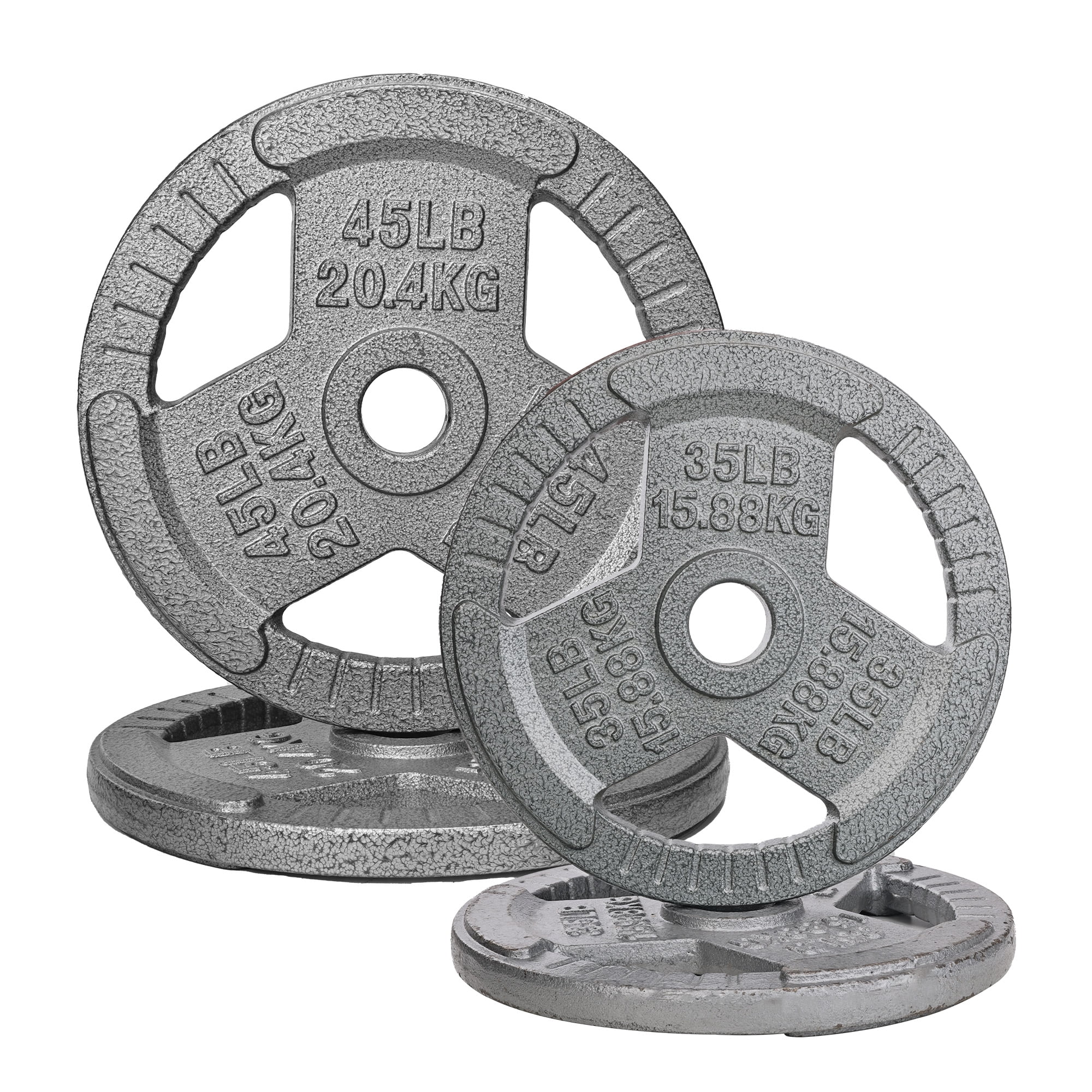 FlexWave 160LB Olympic 2" Cast Iron 3-Grip Weight Plates Set, Light ...