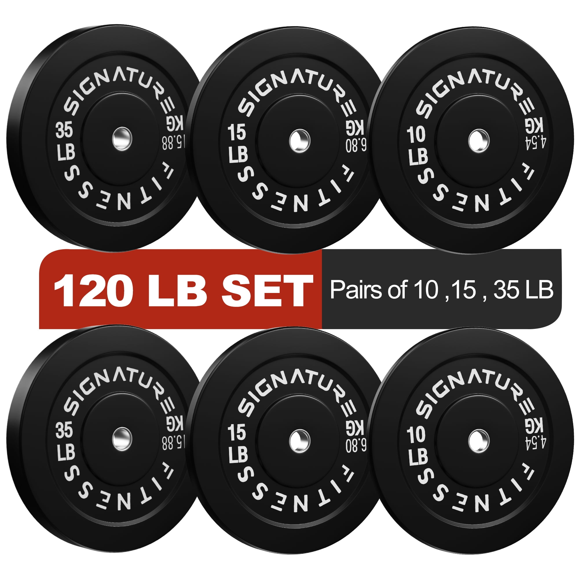 FlexWave 2-Inch Olympic Bumper Plate Weight Set, 20LB–350LB Options ...