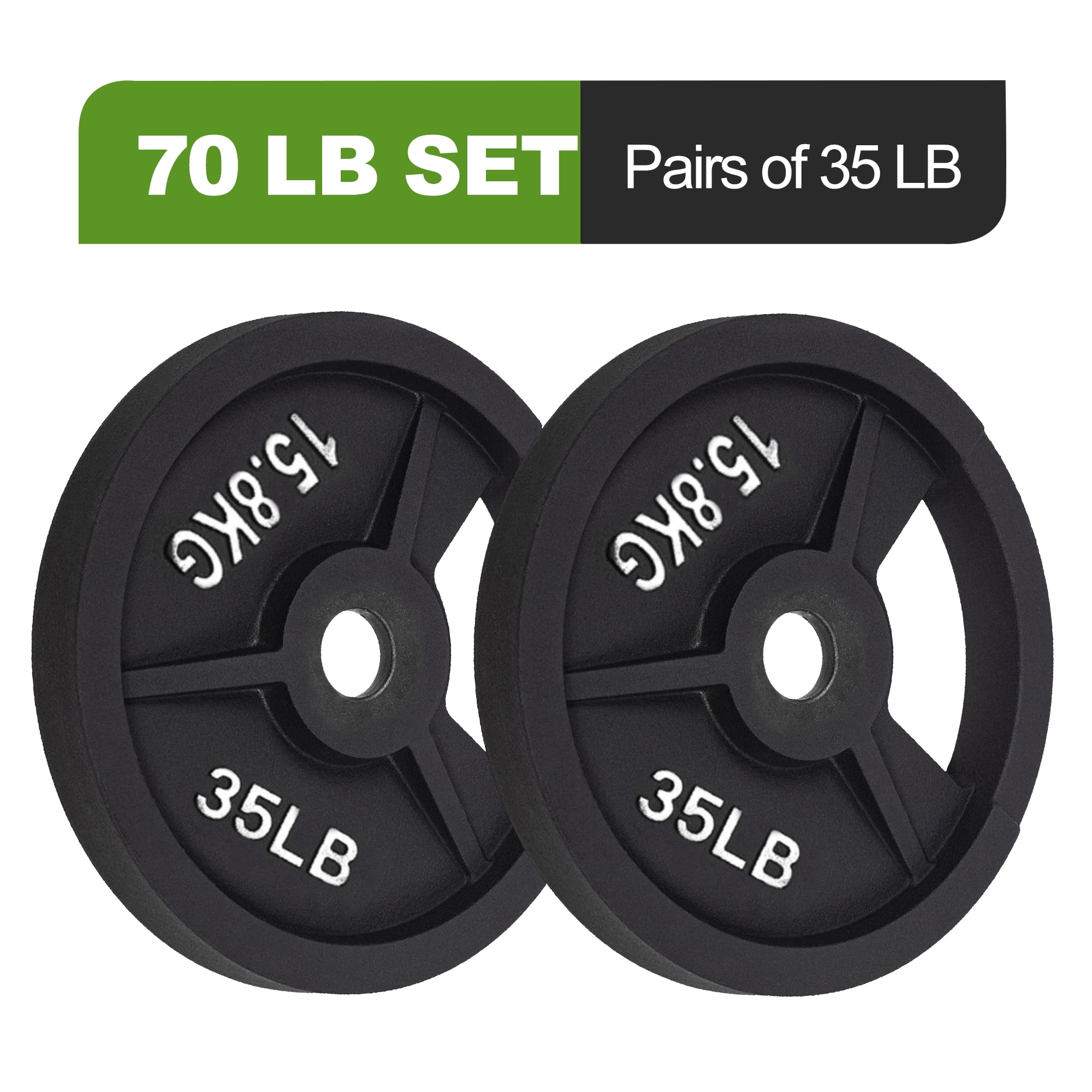 FlexWave 2-Inch Olympic Cast Iron Weight Plates Set, 5LB, 10LB, 50LB ...