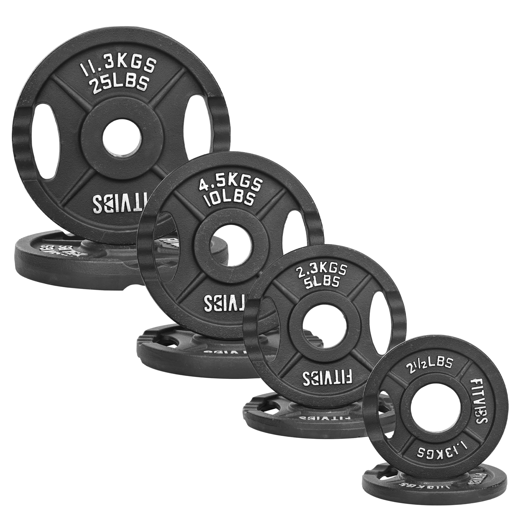 FlexWave 2-Inch Olympic Cast Iron Weight Plates Set – 85LB Total (2x2 ...