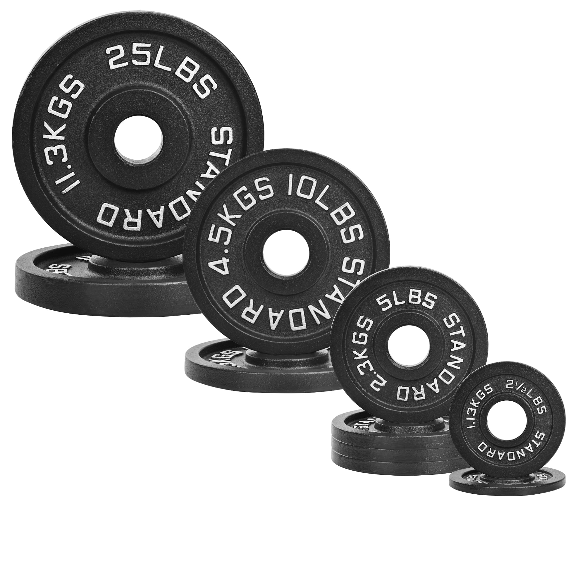 FlexWave 2-Inch Olympic Cast Iron Weight Plates Set – 95LB Total (2x2 ...