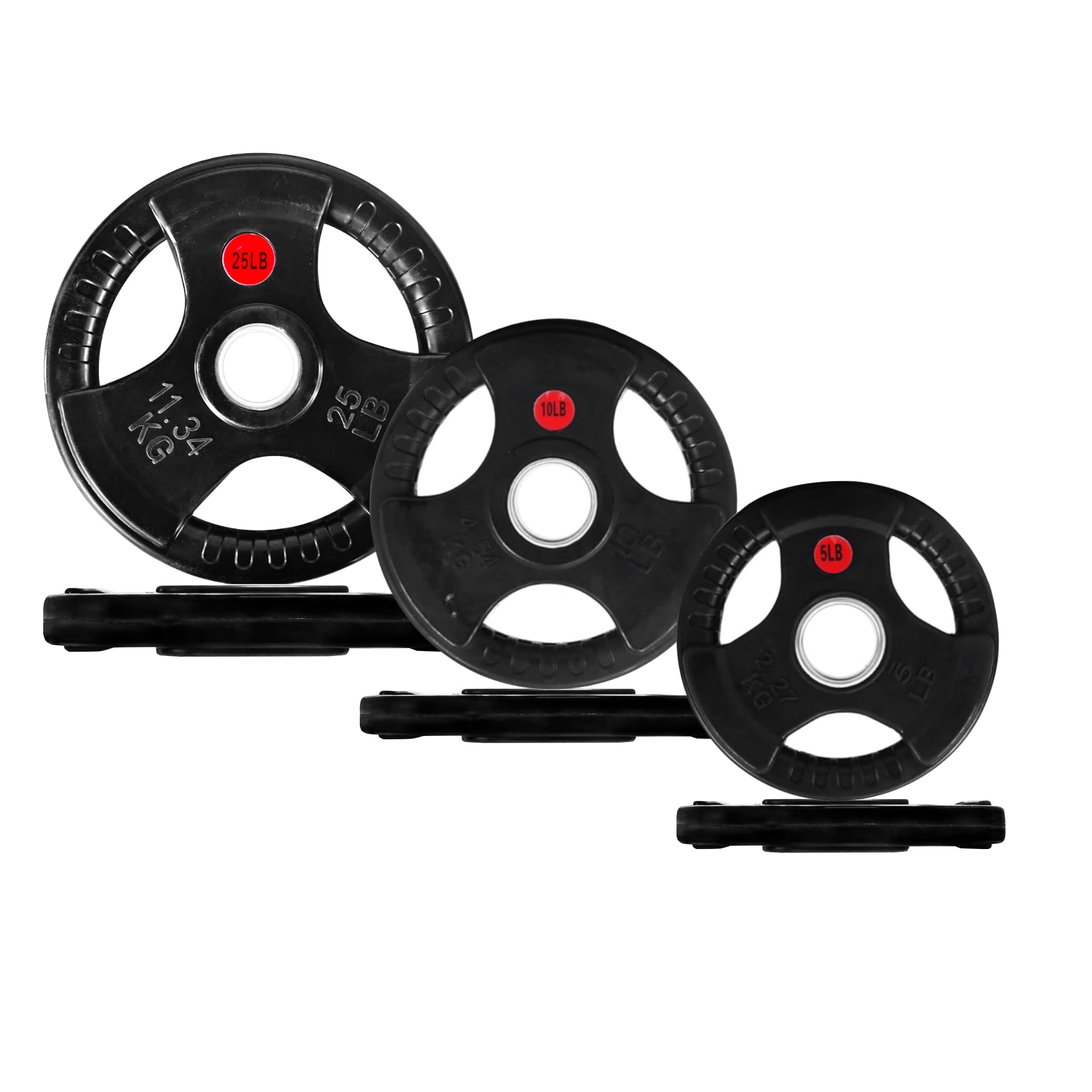 FlexWave 2-Inch Rubber Coated Cast Iron Weight Plates Set, 80LB/180LB ...