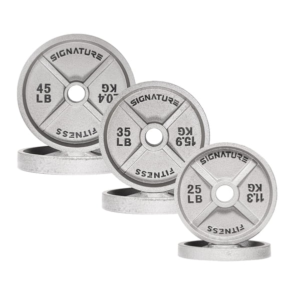 FlexWave 2-Inch Rubber Coated Cast Iron Weight Plates Set, 80LB/180LB ...