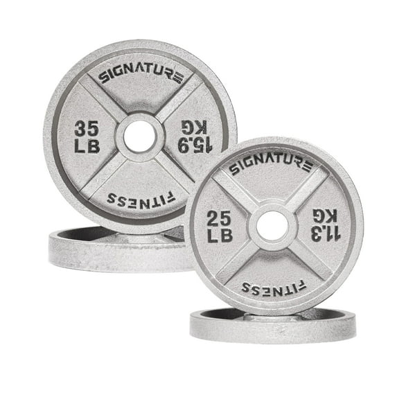 FlexWave 2-Inch Rubber Coated Cast Iron Weight Plates Set, 80LB/180LB ...