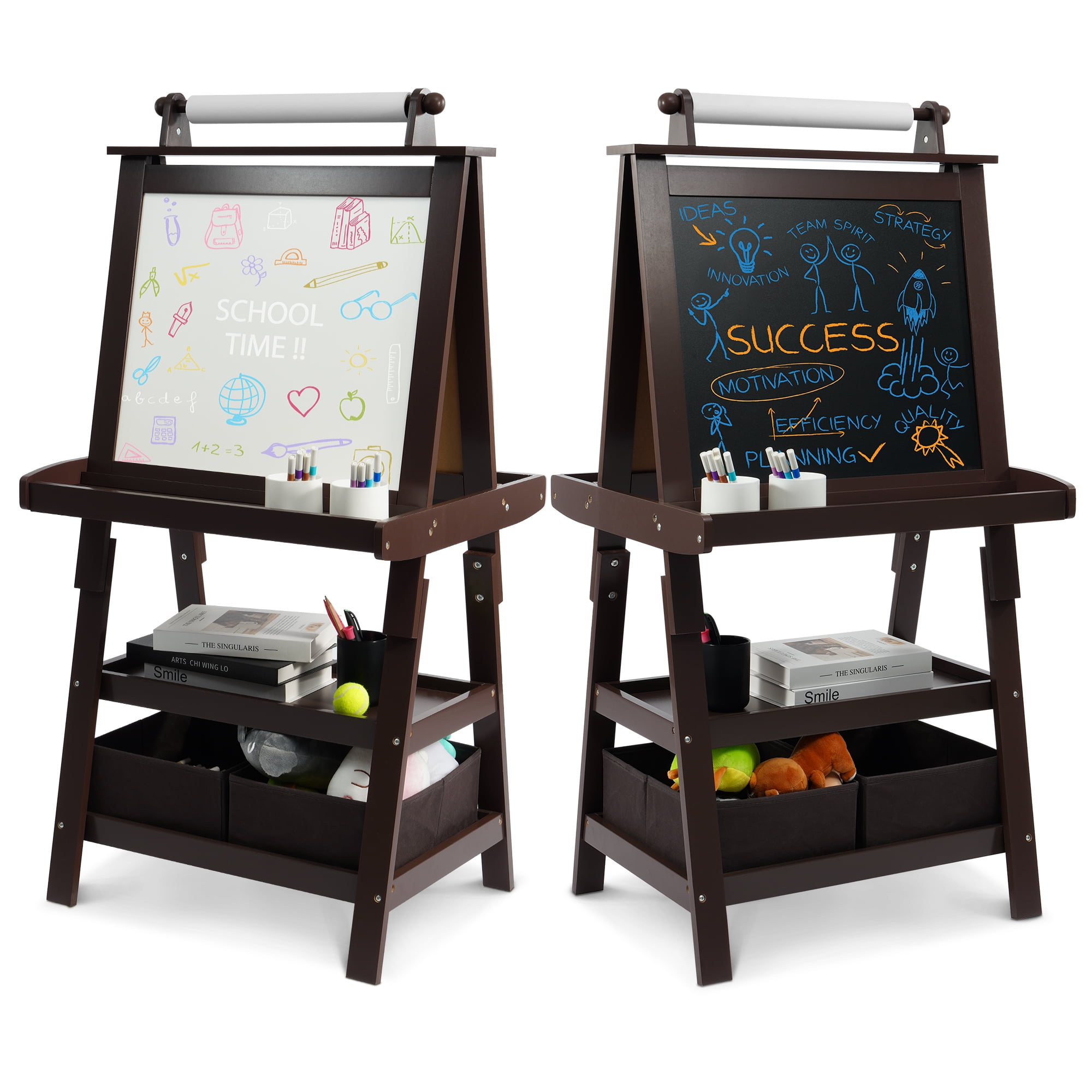 FlexWave 3 in 1 Kid Art Easel, Double-Sided Wooden Easel，with Non ...