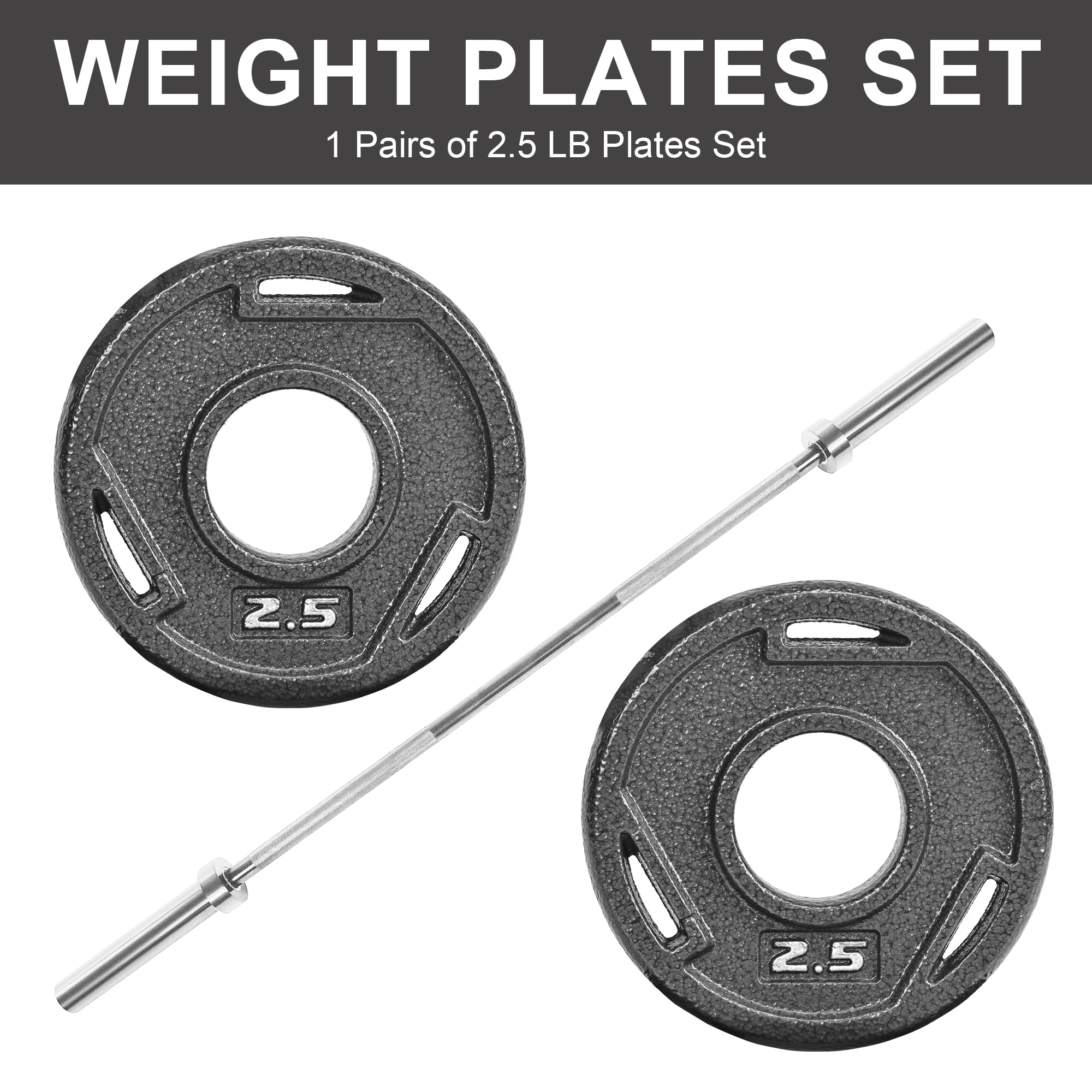 FlexWave 5FT Standard Barbell Set with 5LB–90LB 3-Hole Cast Iron Grip ...