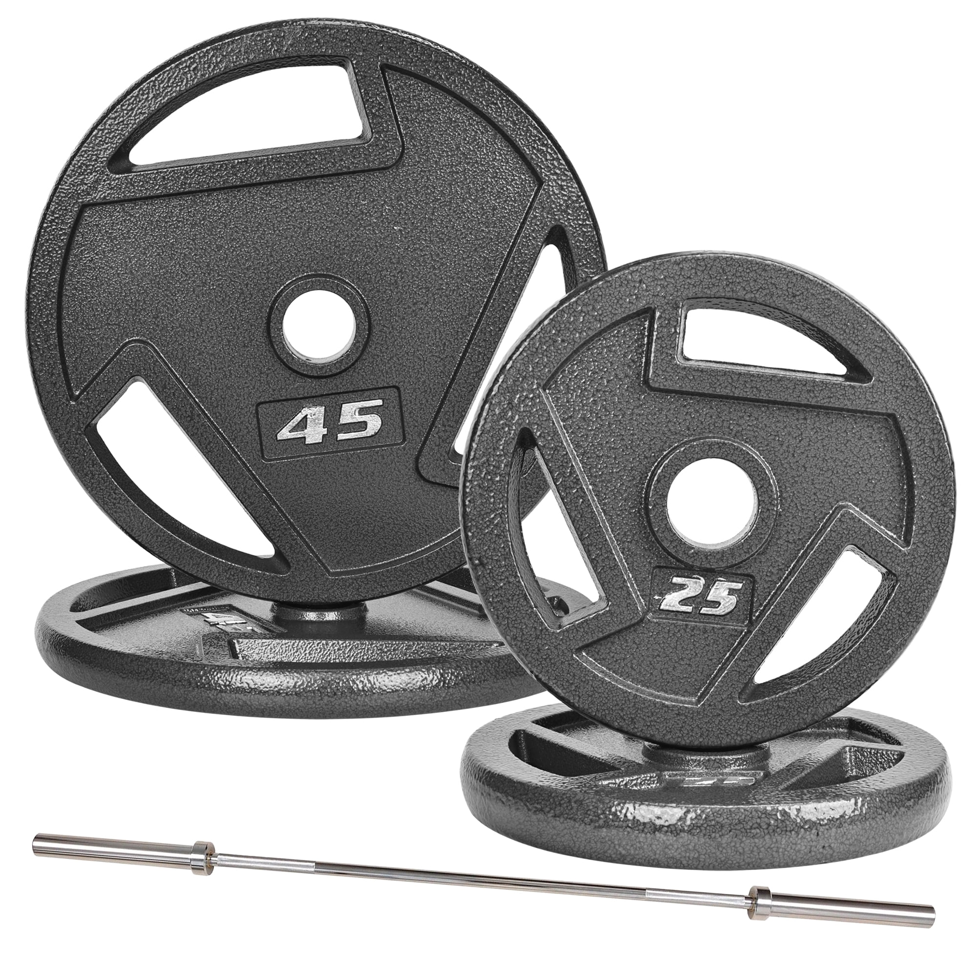 FlexWave 6FT Olympic Barbell Weight Set with 70–160LB 3-Hole Cast Iron ...